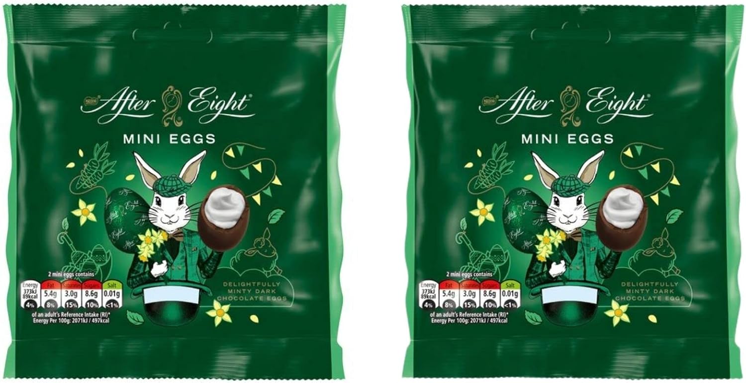 After Eight Dark Mint Chocolate Mini Easter Eggs 81g (2 Pack) : Amazon ...