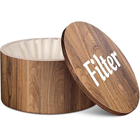 Amazon.com: Luneodoki Rustic Coffee Filter Holder with Lid, Acacia ...