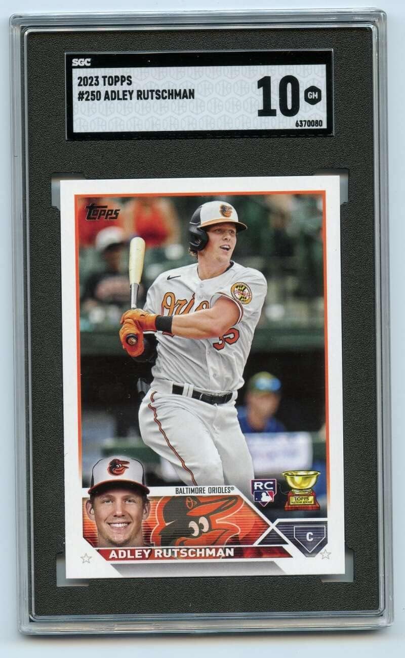 Amazon.com: 2023 Topps #250 ADLEY RUTSCHMAN RC Rookie SGC 10 Baltimore ...
