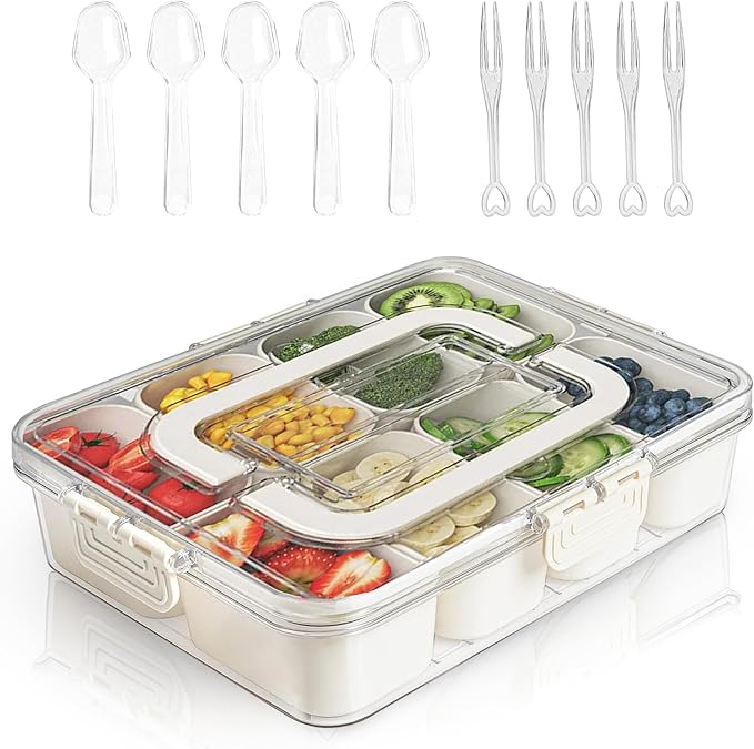 Amazon.com | Snackle Box Container – 8 Compartments Snack Box Container ...