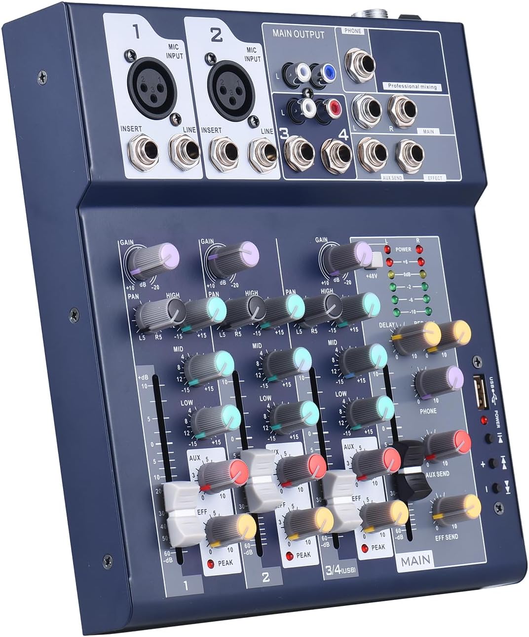 Amazon.com: JINGFENG 4-channel Mixing Console & Aux Paths Plus Effects ...