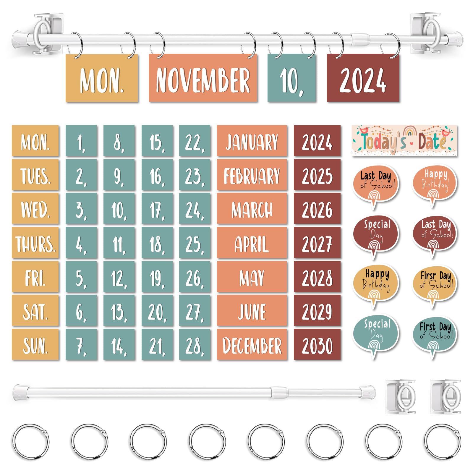 Amazon.com: Boho Flip Calendar for Classroom – 77 Pcs Classroom ...