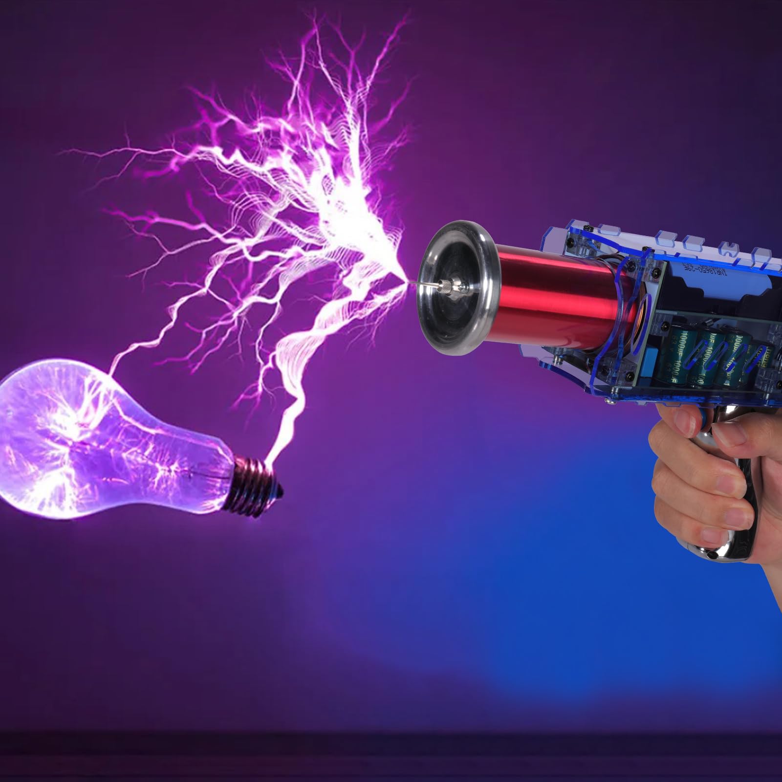 Amazon.com: 2025 Tesla Coil Handheld Gun Artificial Lightning Wireless ...