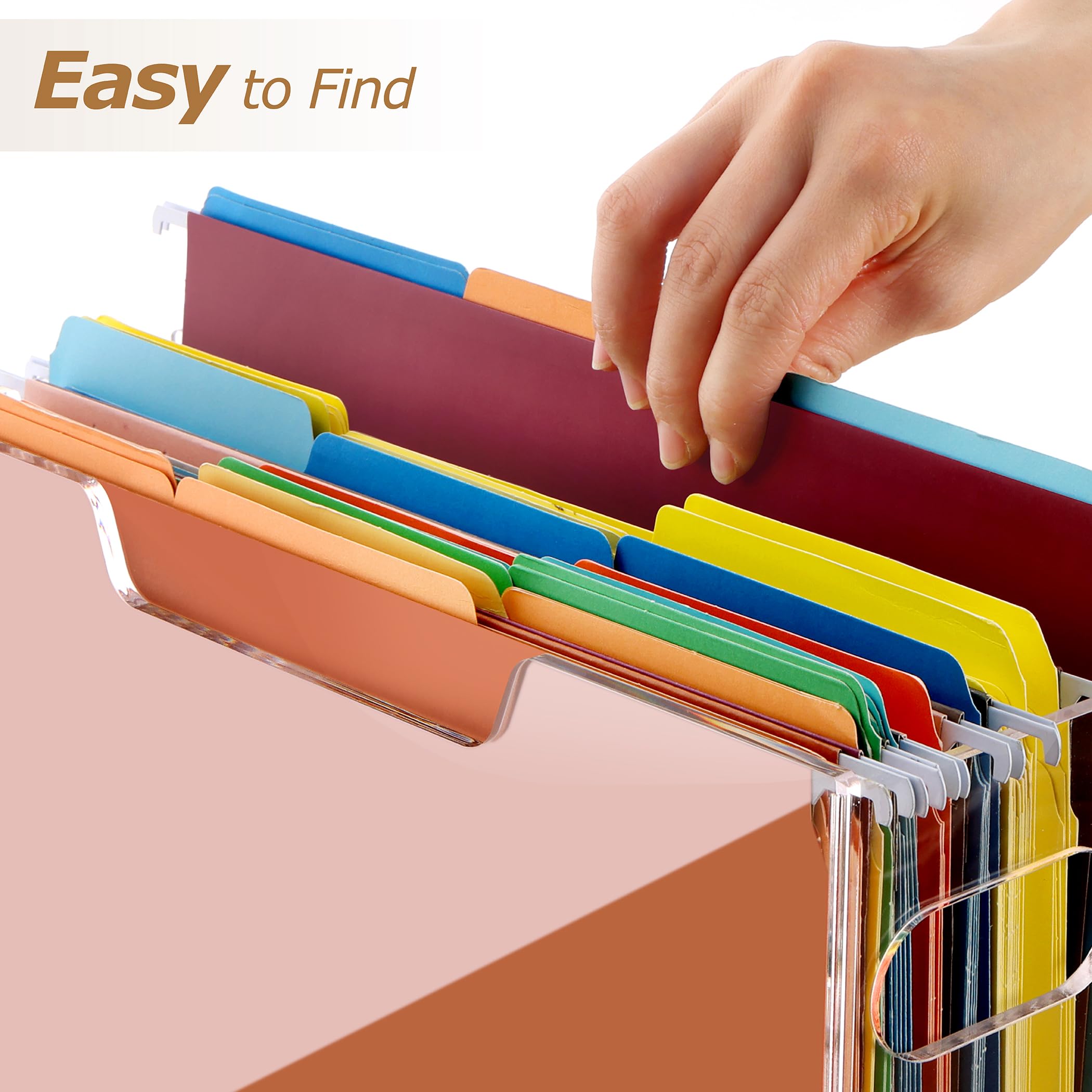 Snapklik.com : DINGHUO Acrylic Hanging File Organizer Box, File Holder