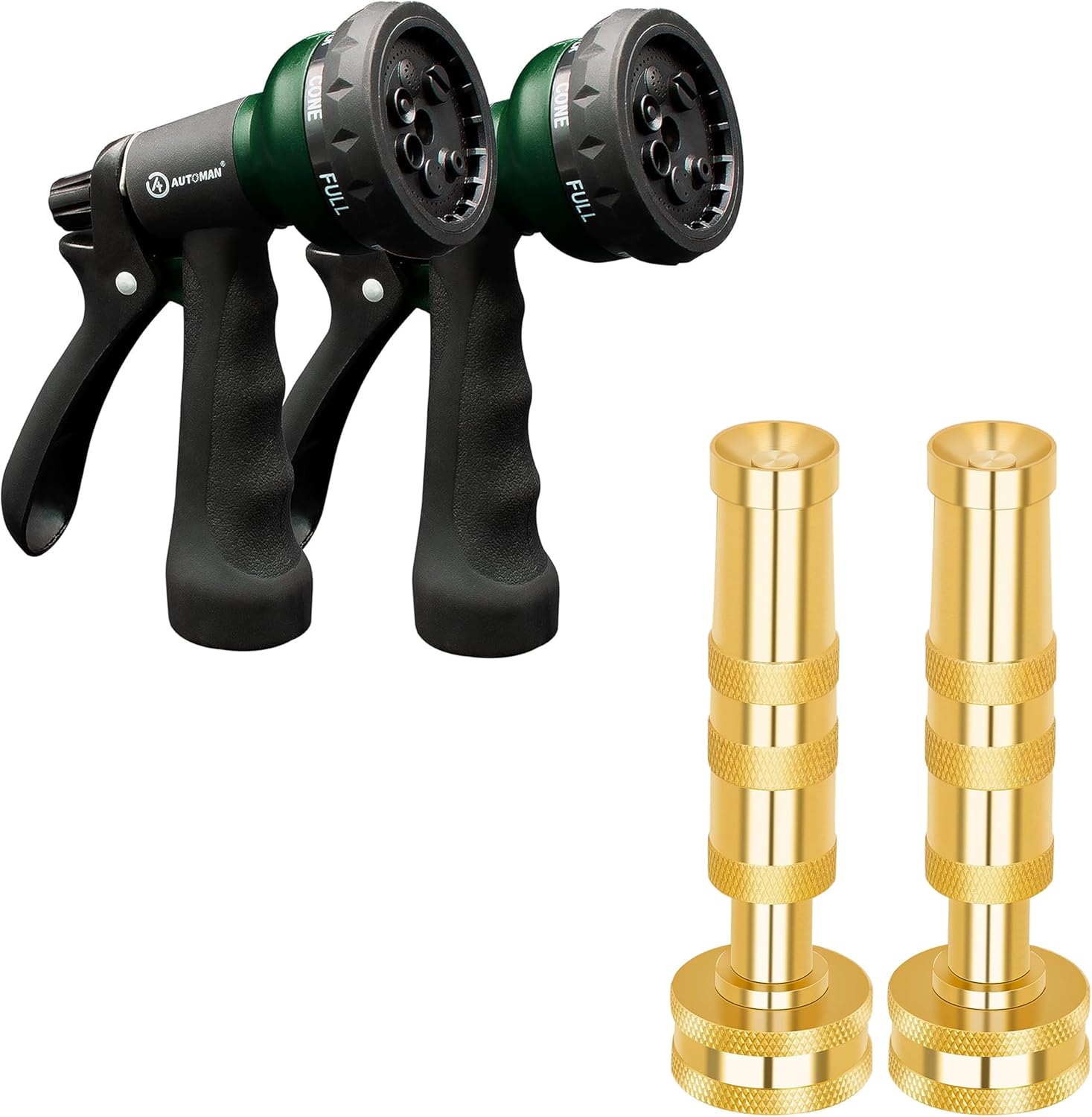 Amazon.com: AUTOMAN Garden Hose Nozzle 2PK & Brass Hose Nozzle – High ...