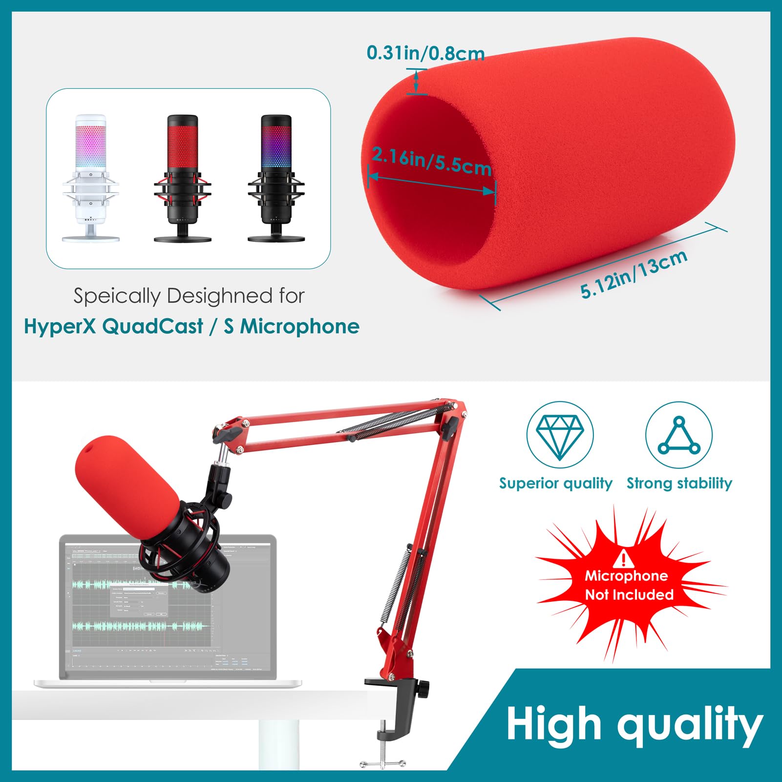 Snapklik.com : Red Mic Arm Compatible