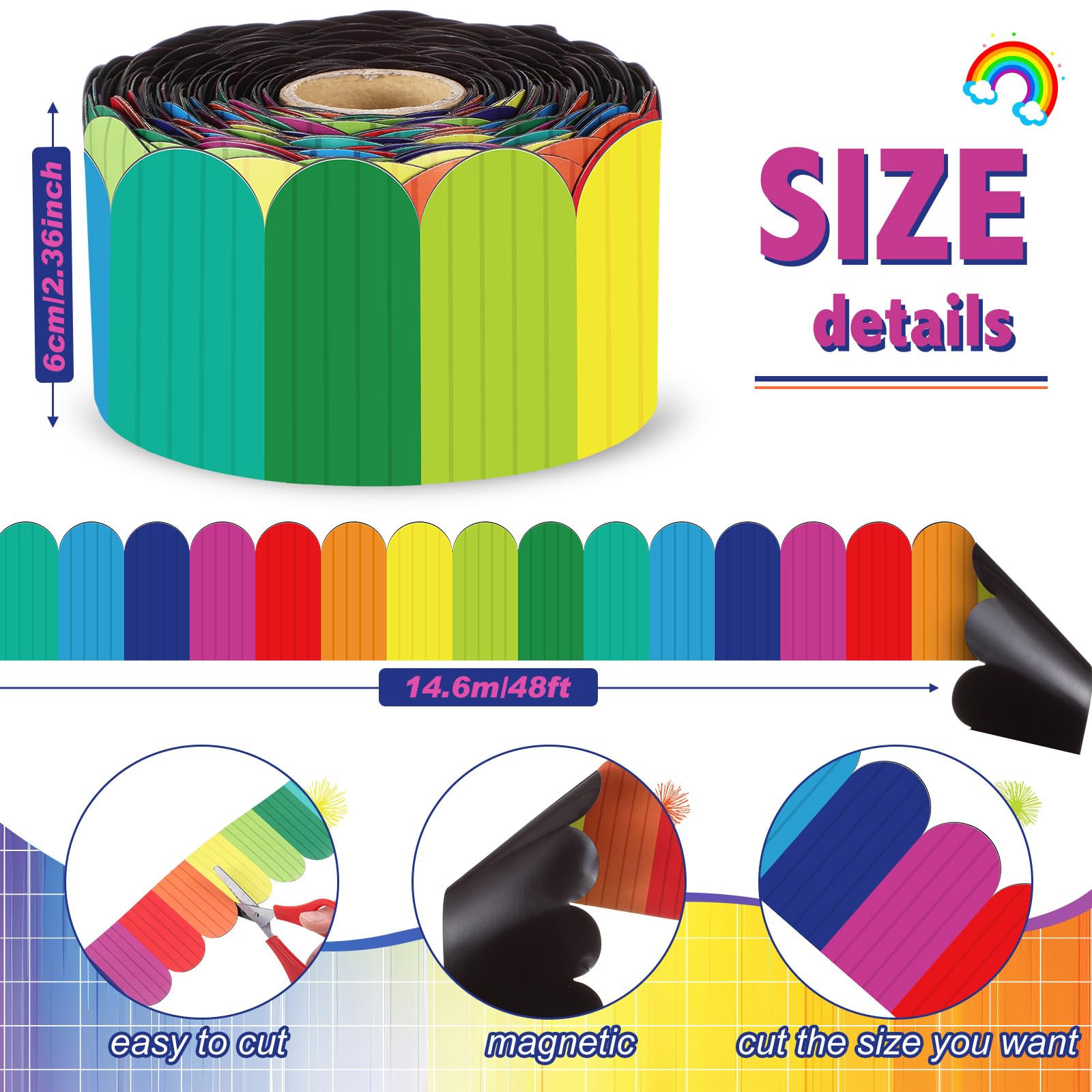 Snapklik.com : Magnetic Borders For Bulletin Board Decoration, Colorful ...