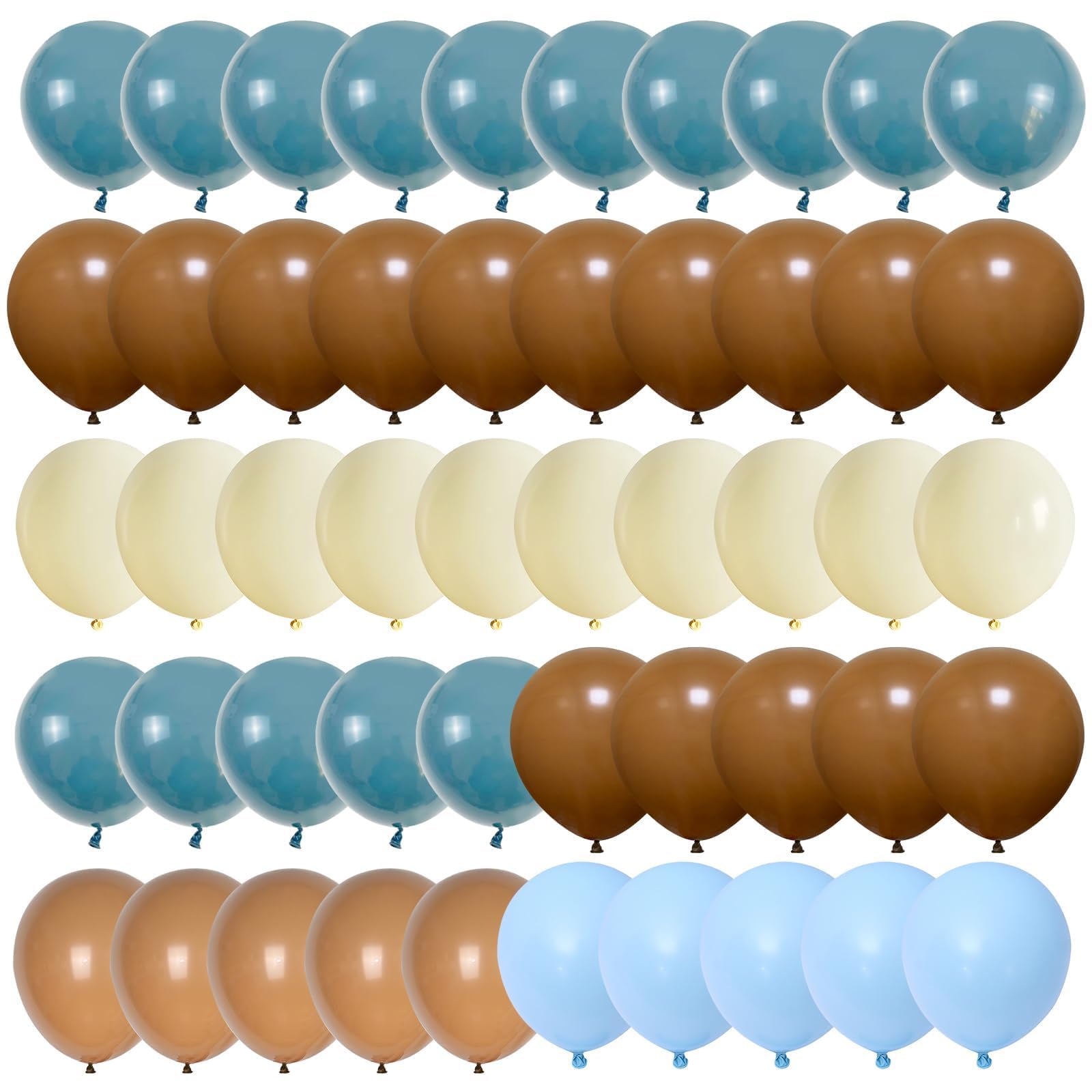 Blue Brown Balloons Set, 60 PCS Slate Blue Macaron Blue Cream Beige ...