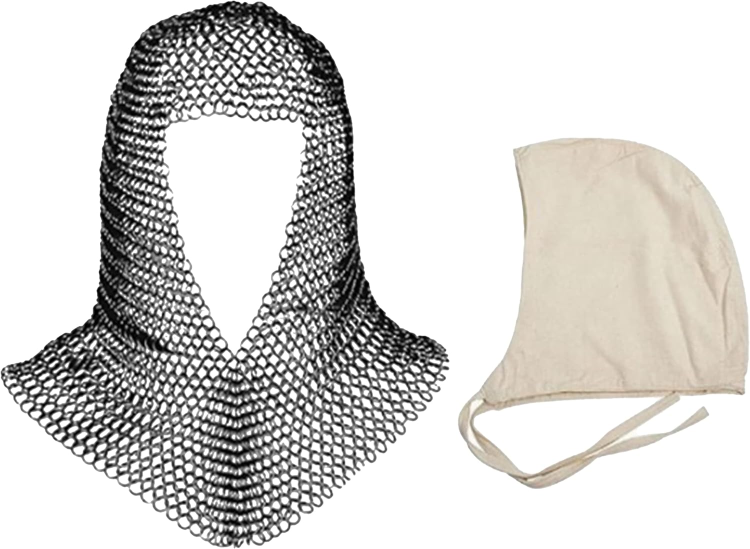 Amazon.com: Mythrojan Chainmail Coif with Cotton Canvas Cap | Medieval ...