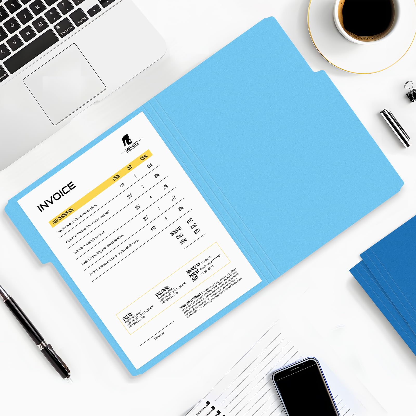 Snapklik.com : File Folders, 18 Pack Manilla Folders 8.5 X 11, Colored ...