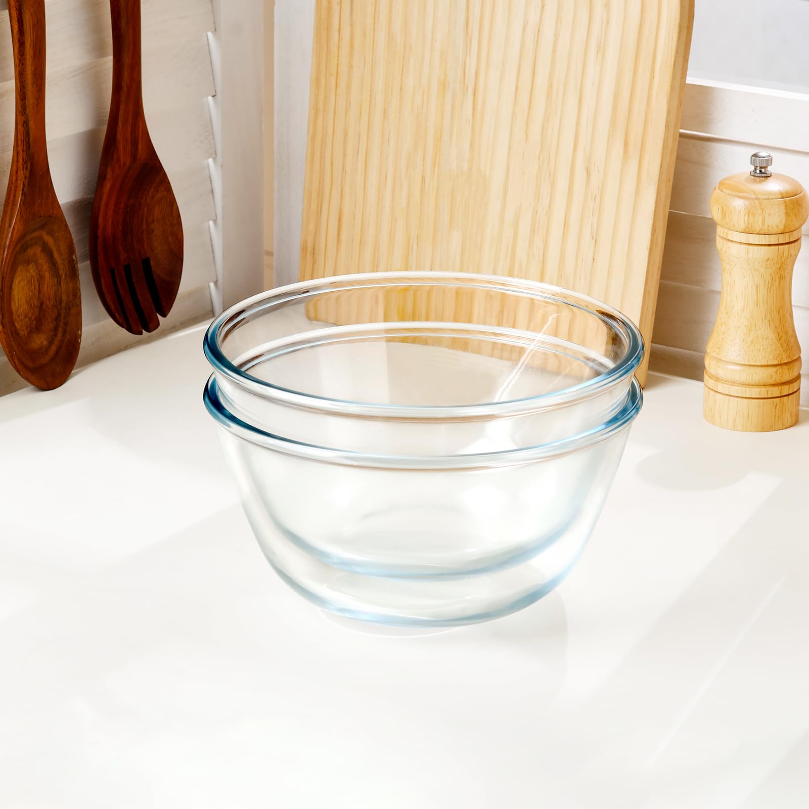 Snapklik.com : NUTRIUPS 50oz Deep Glass Mixing Bowls 7inch Glass Salad ...