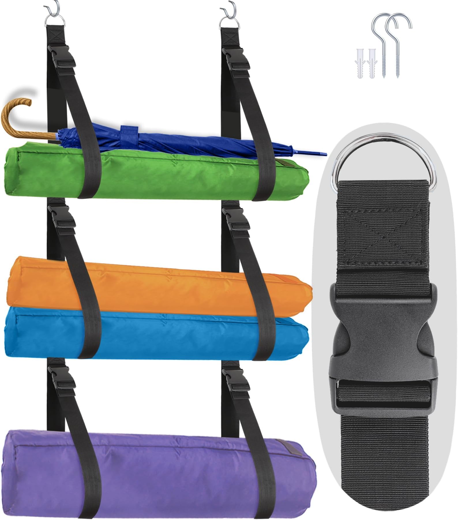 Amazon.com: PrimZooty Camping Chair Wall Storage for Garage Nylon Strap ...