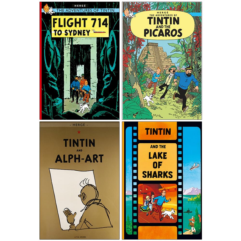 The Adventures of Tintin Collection 4 Books Set (Flight 714 to Sydney ...