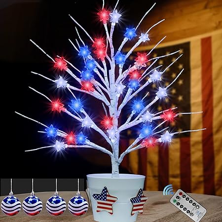 Amazon.com: [Timer] 2 Pack 18 Inch 4th of July Patriotic Decorations ...
