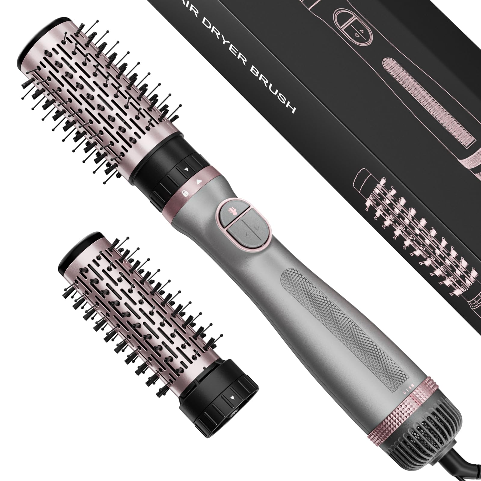 Amazon.com : Bautia Rotating Hair Dryer Brush, 4 in 1 Rotating Blow ...