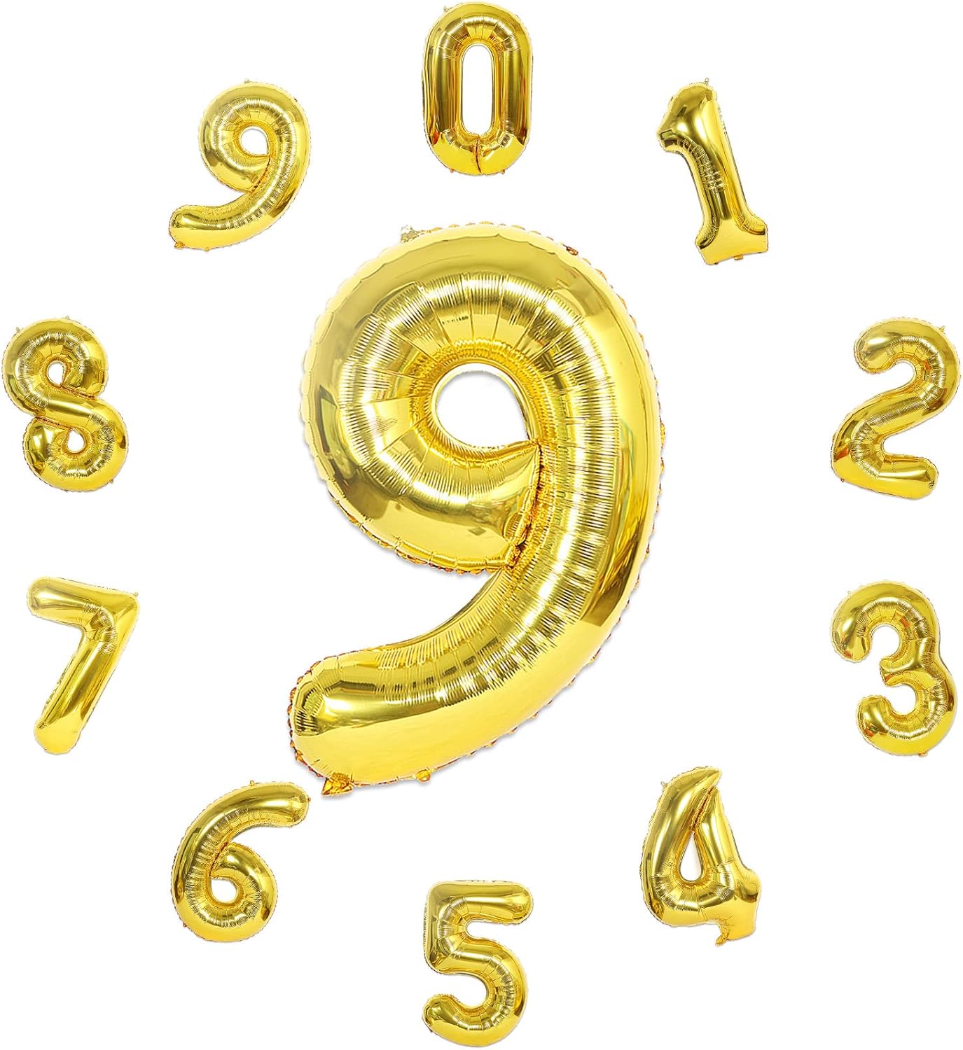 Amazon.com: 40 Inch Gold Large Numbers Balloon 0-9(Zero-Nine) Birthday ...