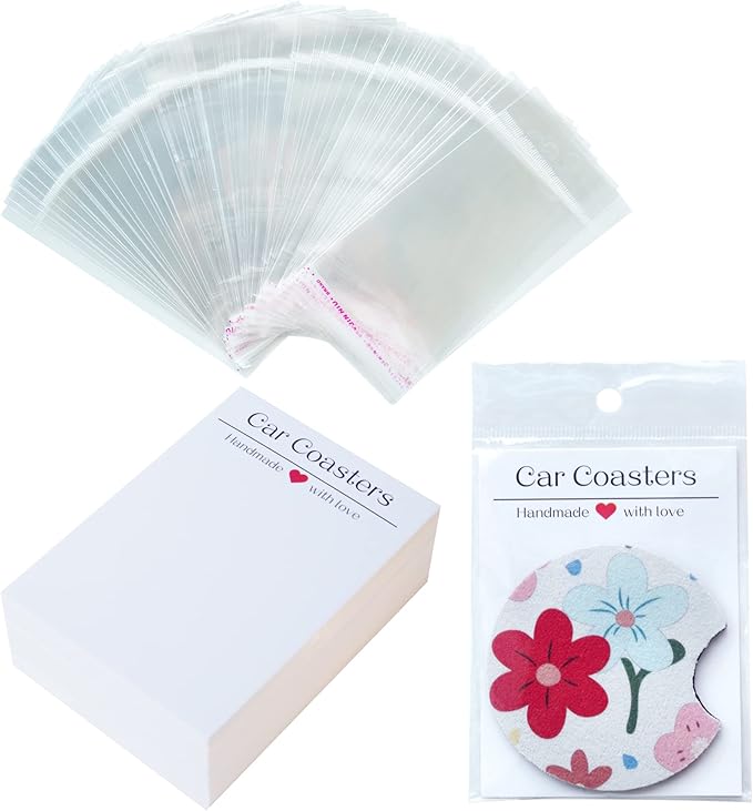 Amazon.com: Vcekract 100Pcs Car Coaster Packaging for Selling ...
