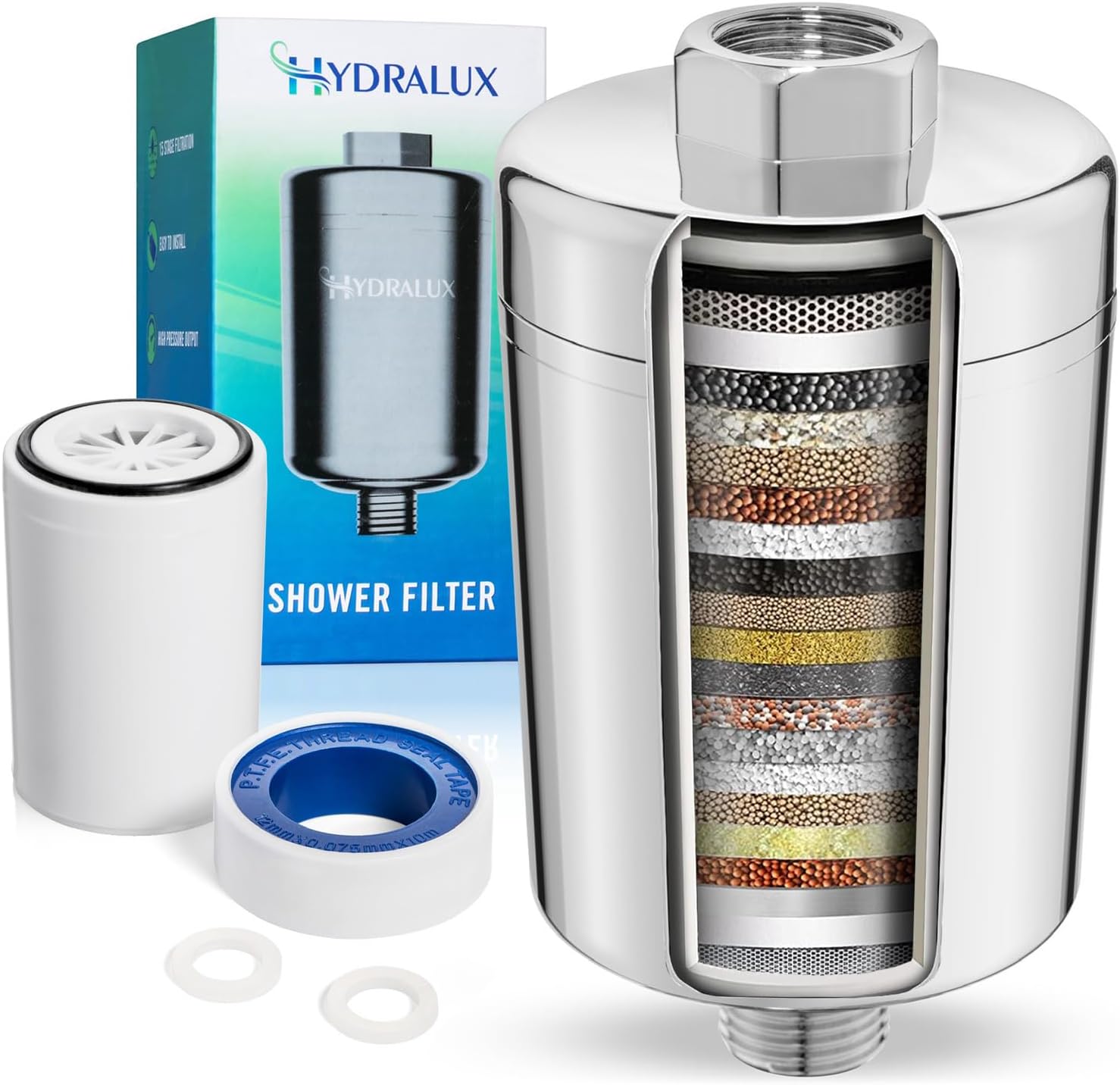 Amazon.com: Hydralux Premium High-Output Shower Filter - Heavy Duty ...