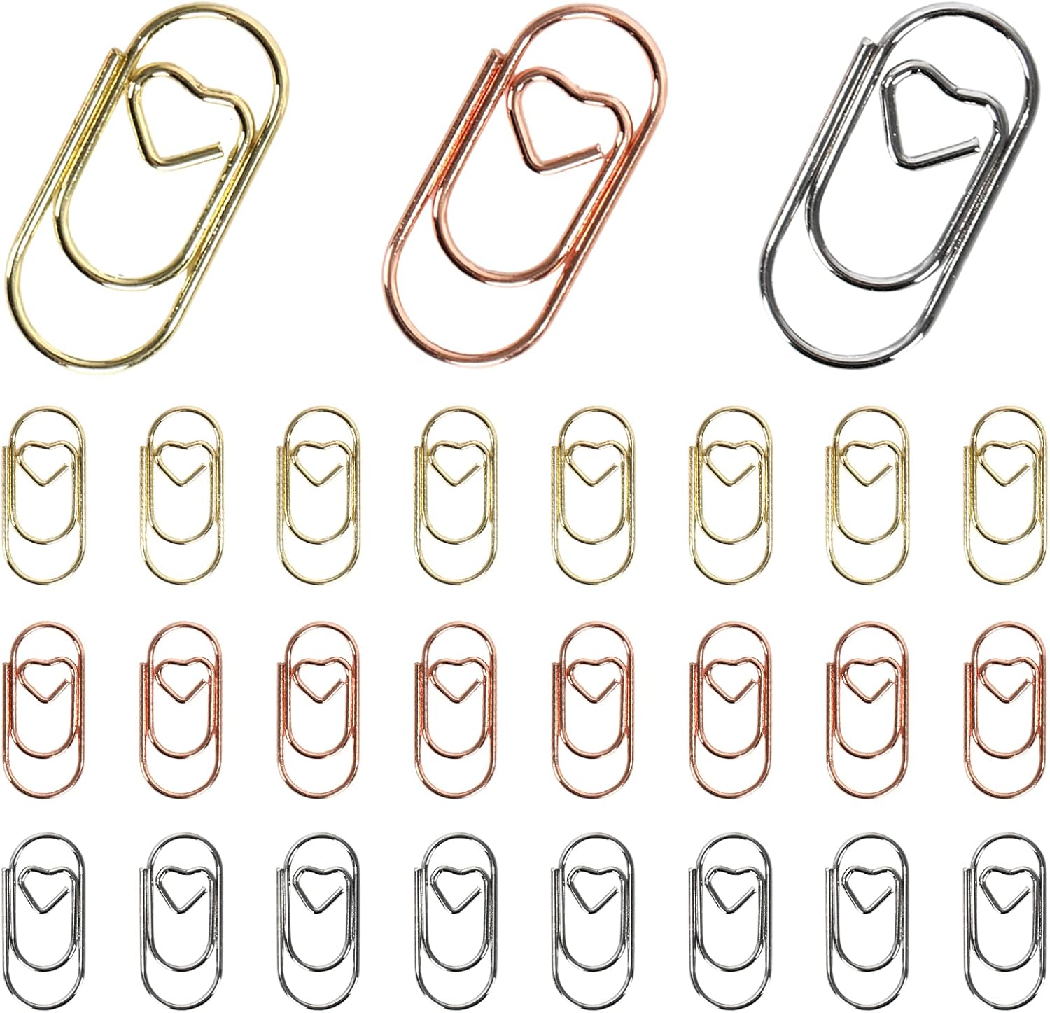 Amazon.com : Whaline 210Pcs Small Paper Clips Heart Shape Mini Metal ...