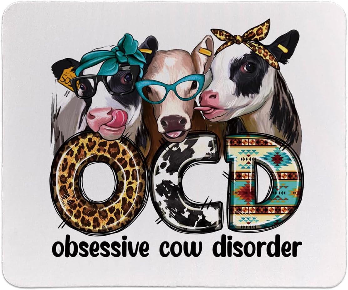 Amazon.com: hold fizz Cow Mouse Pad, Cow Desk Accessories, Funny Cow ...