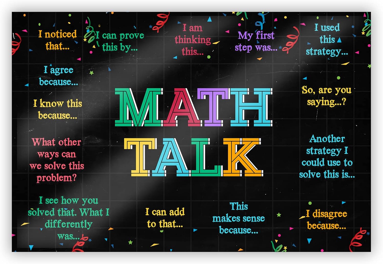 Amazon.com: Minitowz Math Talk Poster, Teacher Classroom Hidden ...