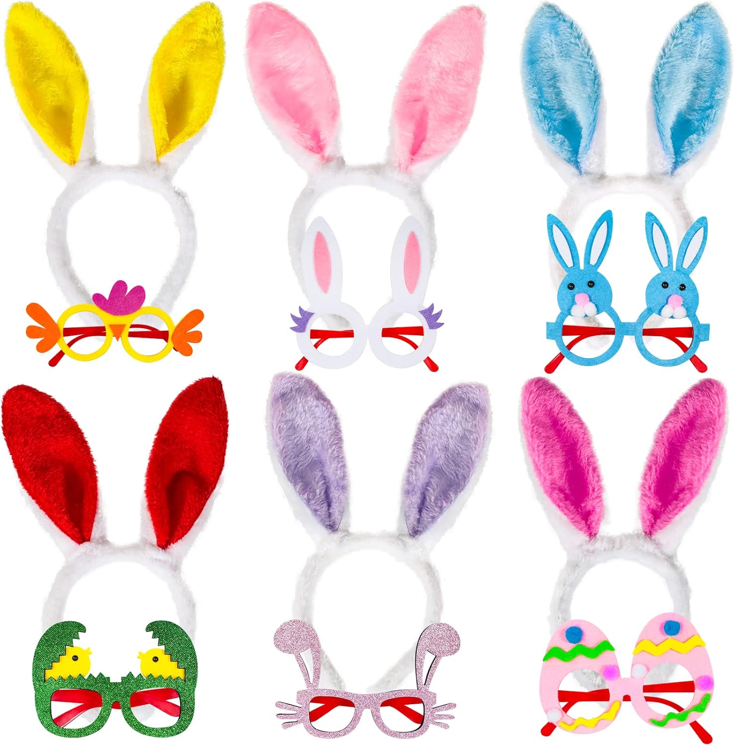 Amazon.com: MGparty 12PCS Easter Headbands and Glasses Frame Set Easter ...
