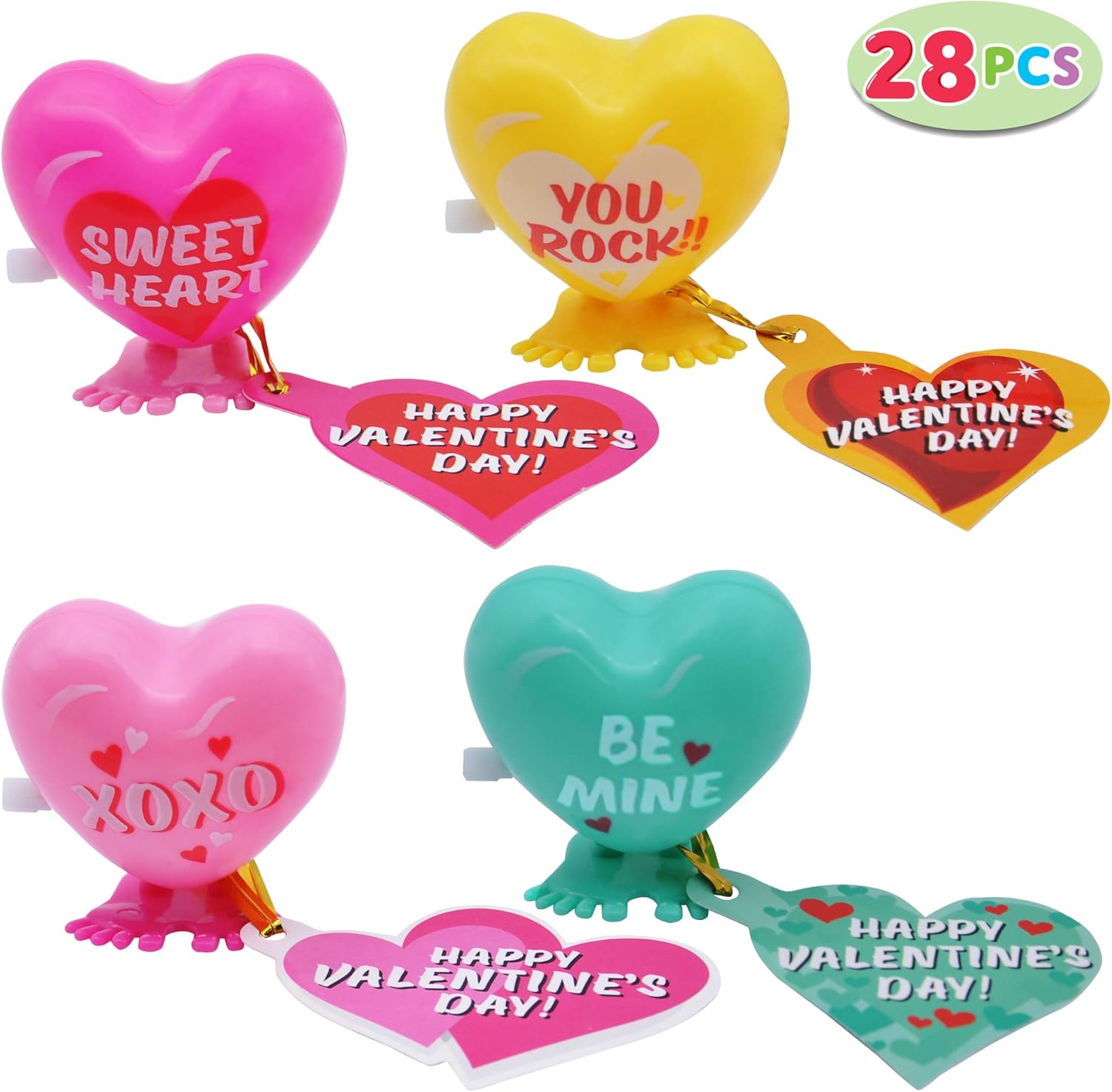 Amazon.com: JOYIN 28 Pack Valentines Day Gift Cards with Gift Heart ...
