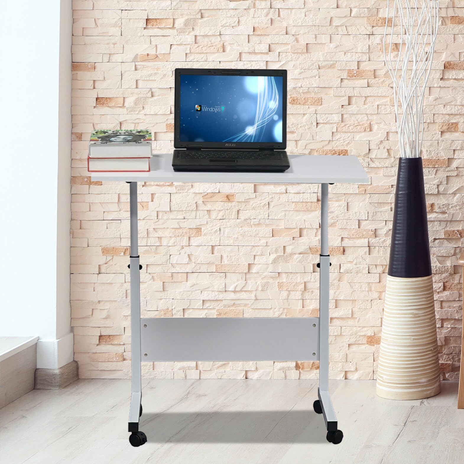 Amazon.com: voqoomkl Standing Desk Adjustable Height, Mobile Stand Up ...