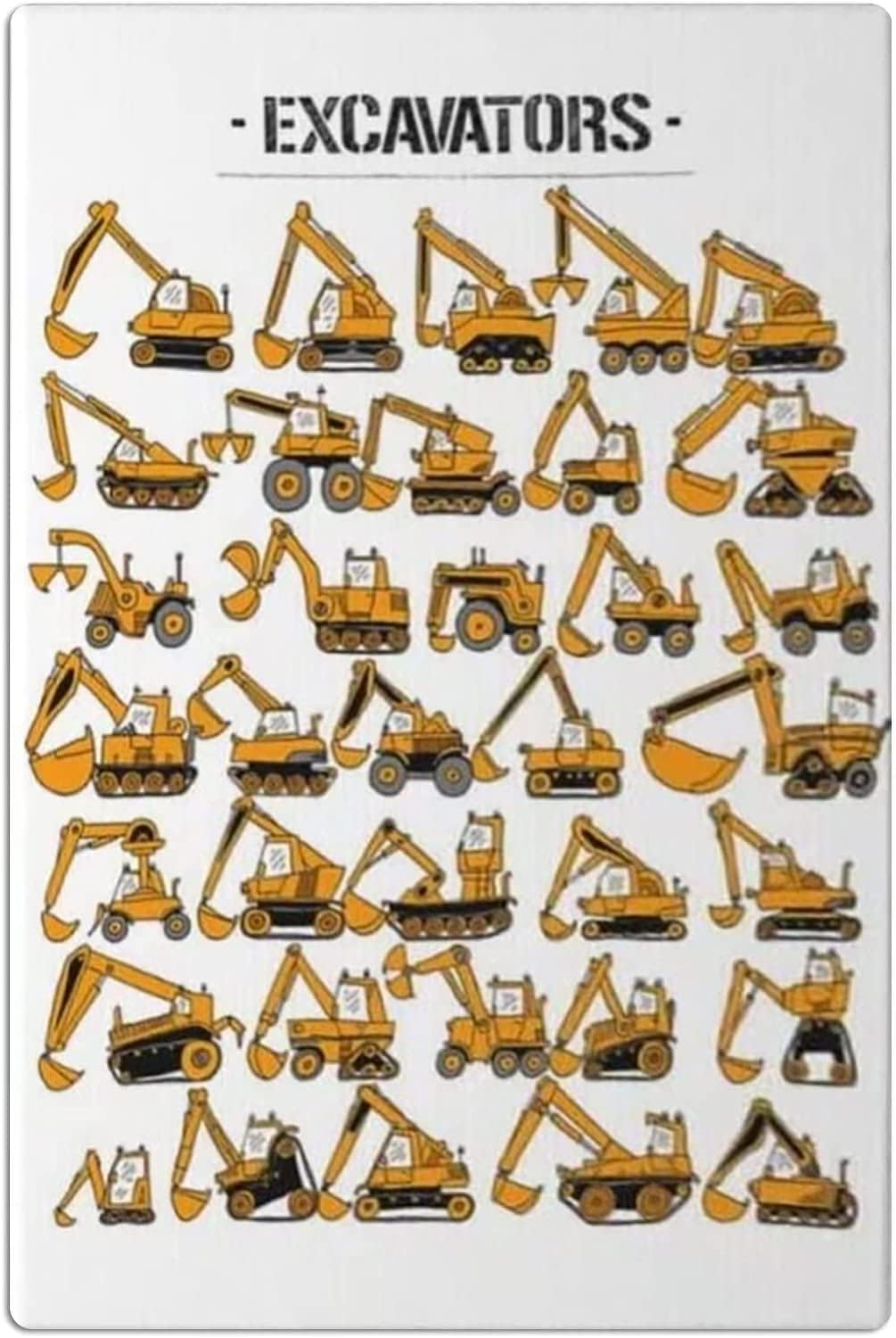 Amazon.com: Excavators Knowledge Metal Signs Types Of Excavators Worker ...