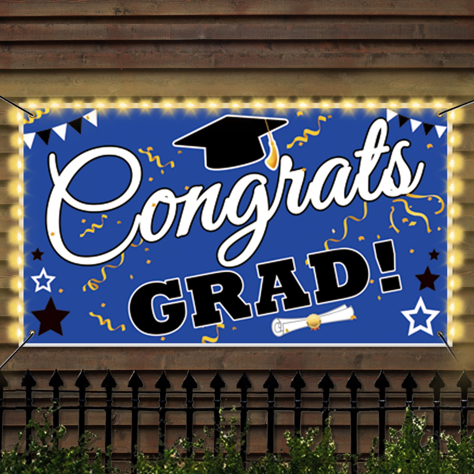 Buy Bunny Chorus Graduation Banner with Pre-installed LED String Lights ...
