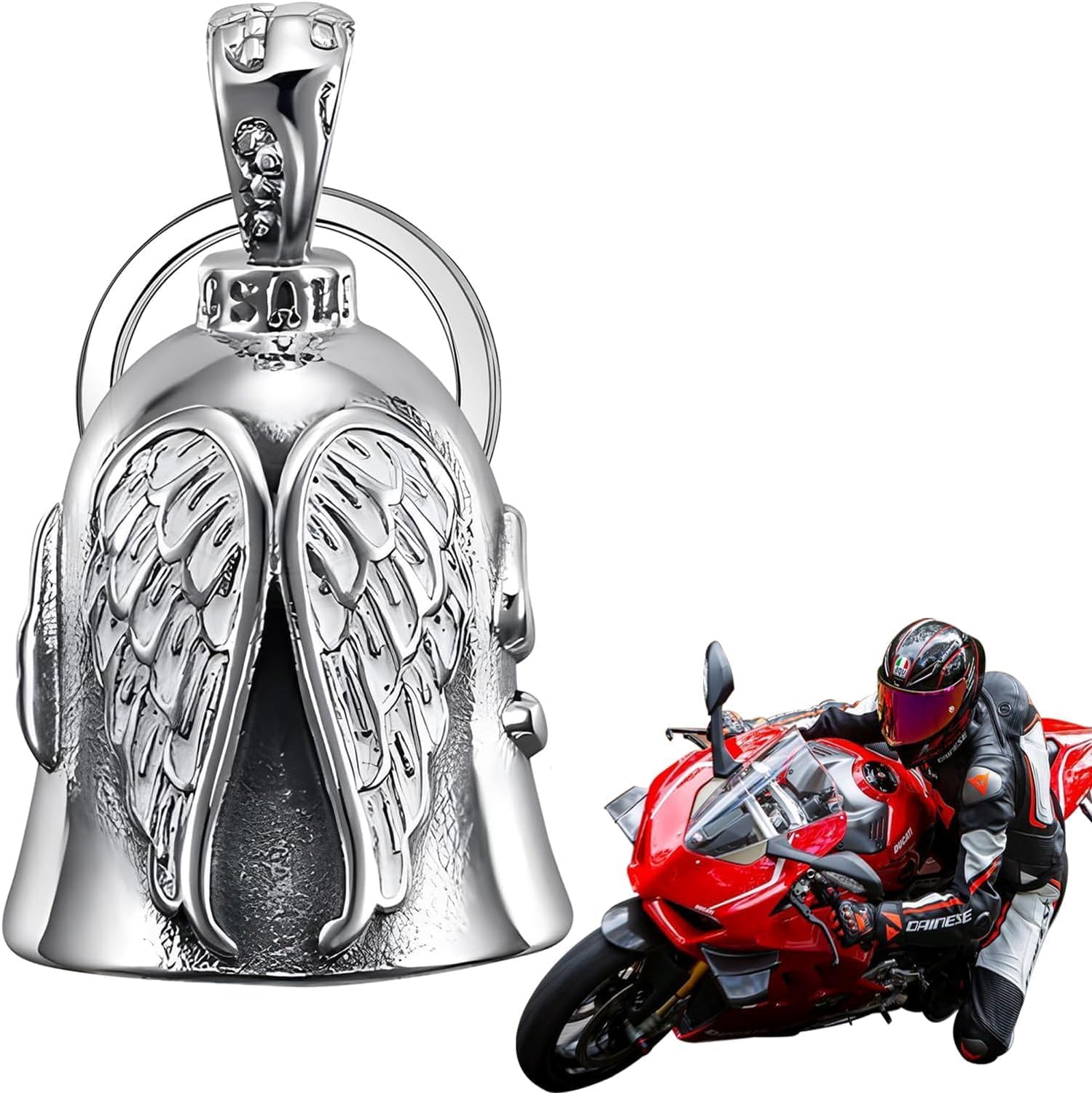 Motorcycle Guardian Bell, Angel Guardian Bell for Motorbikes, Metal ...