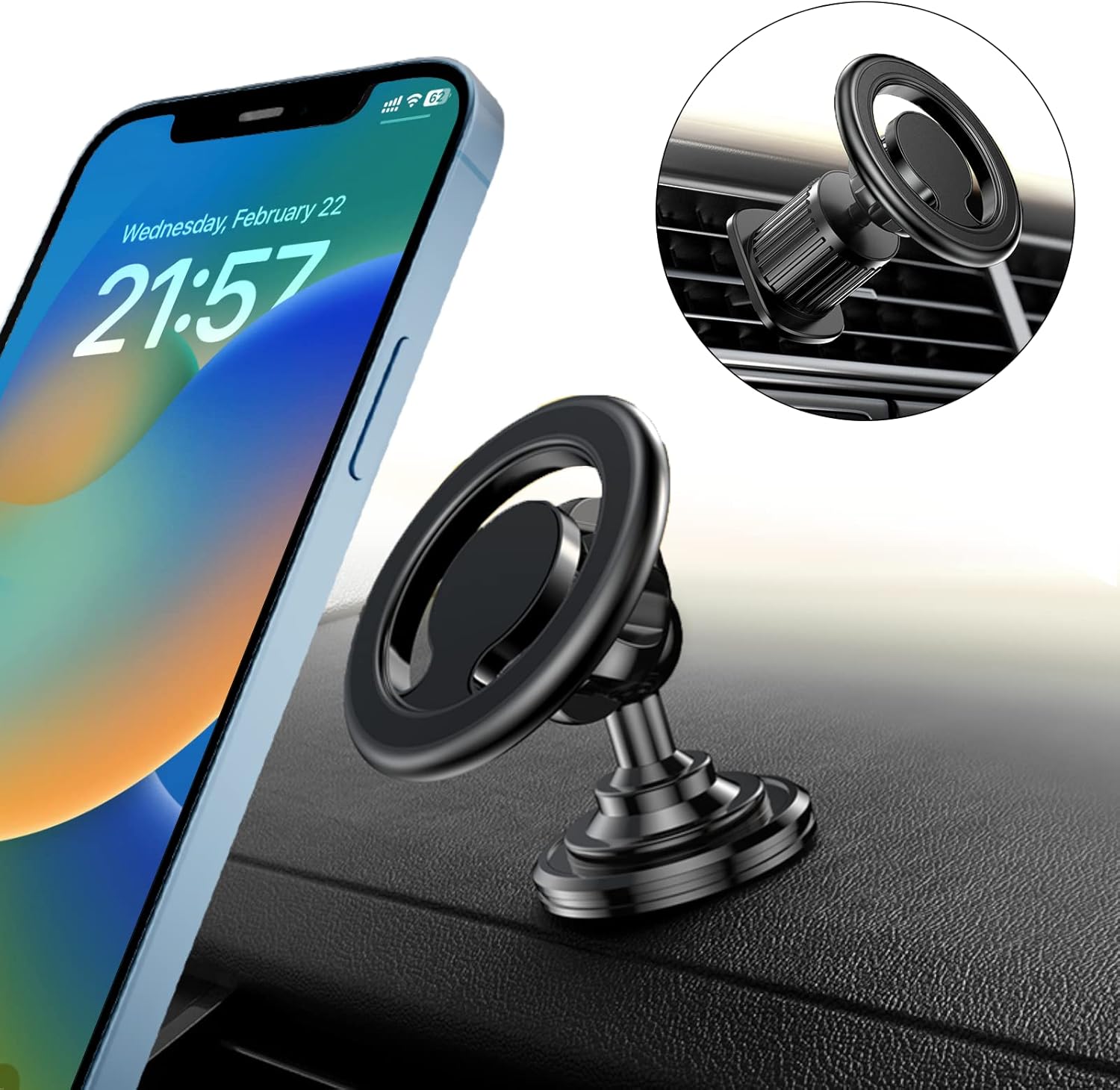 EIOSUN for Magsafe Car Mount, for Magsafe 3 Car Mount with 2 Bases for ...