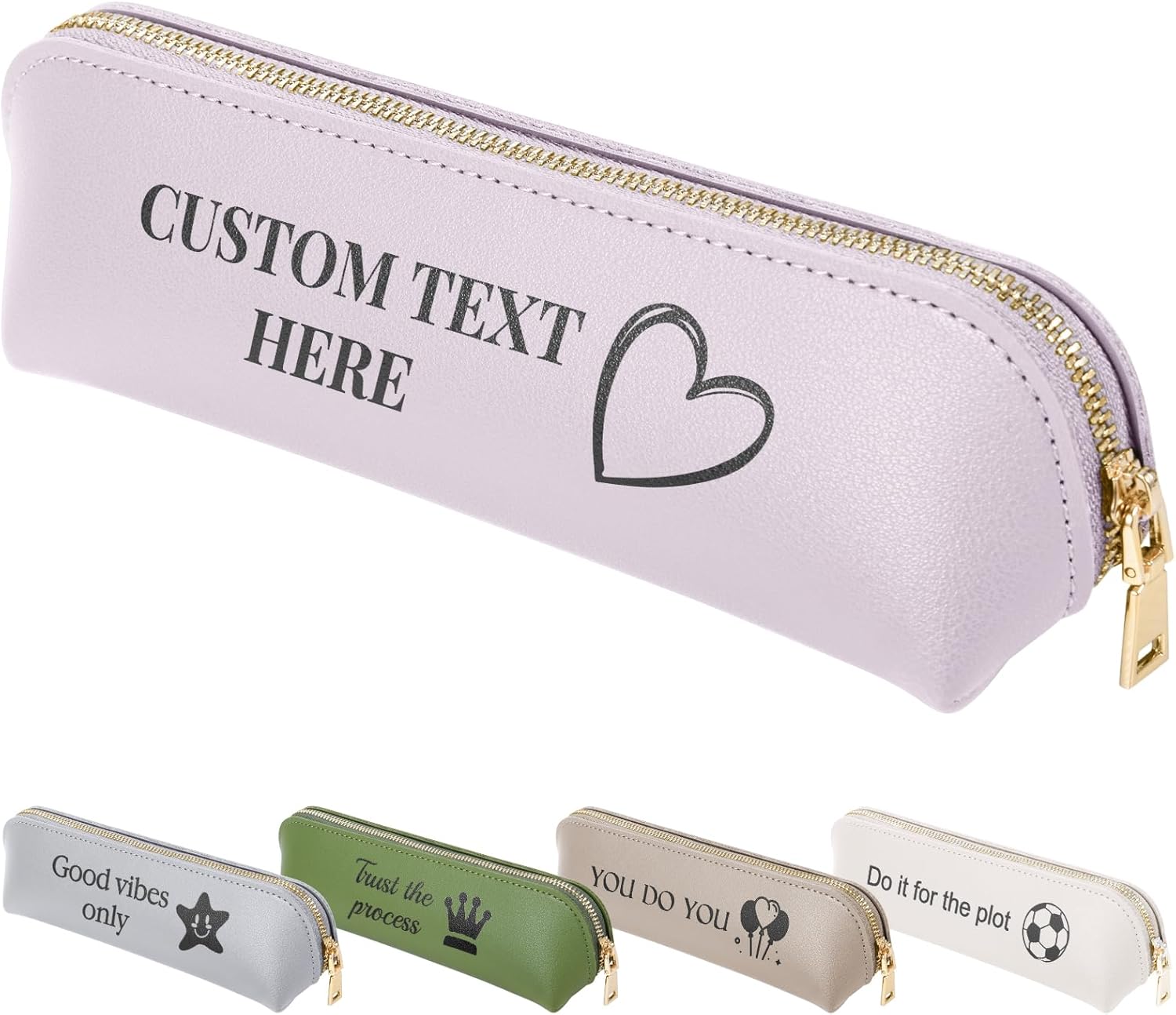 Amazon.com: Fyore Custom Leather Pencil Case with Icon&Text, Bulk ...