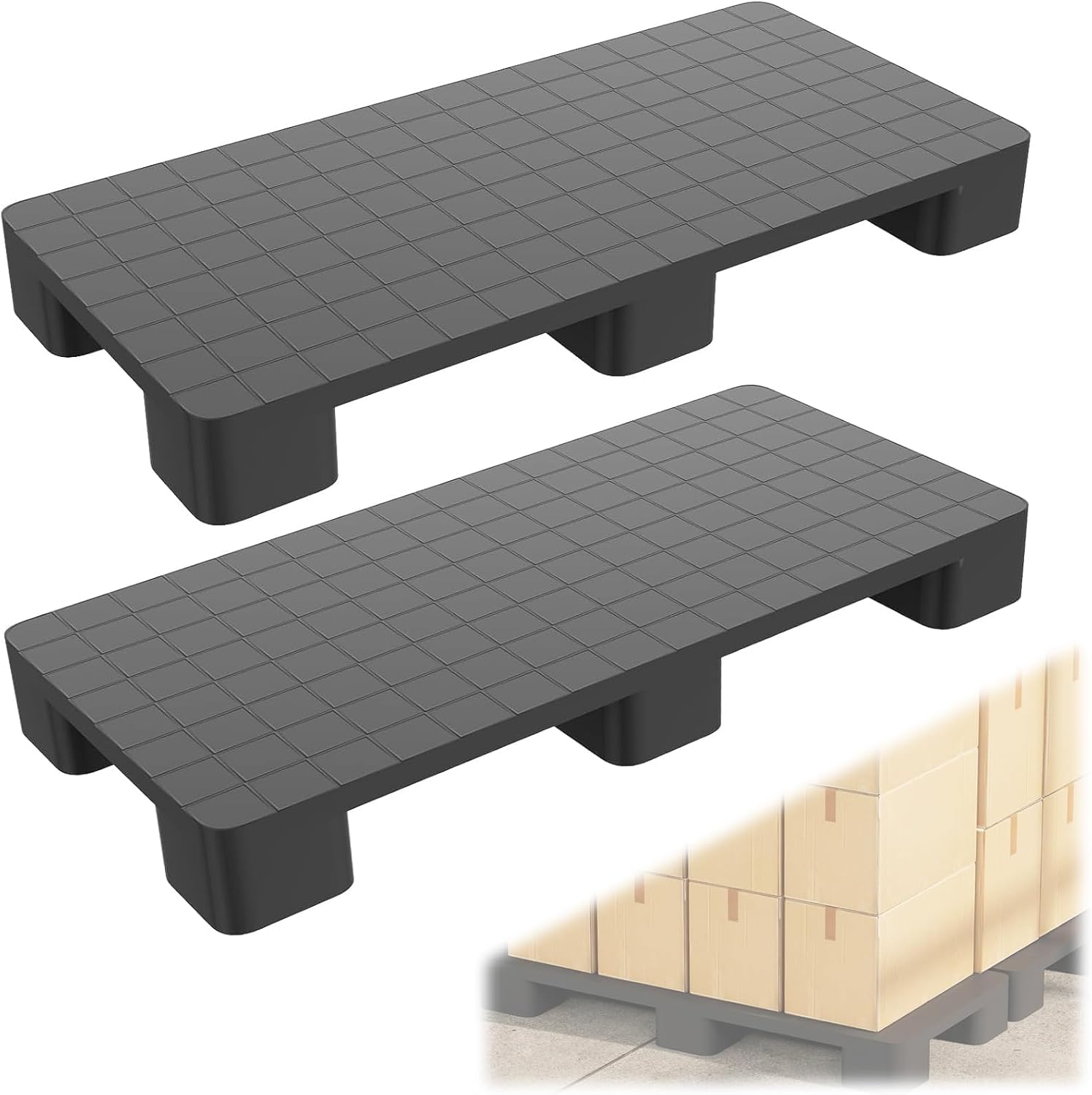 Amazon.com: 2 Pcs Plastic Storage Pallets, 40"L x 20"W x 5.5"H ...