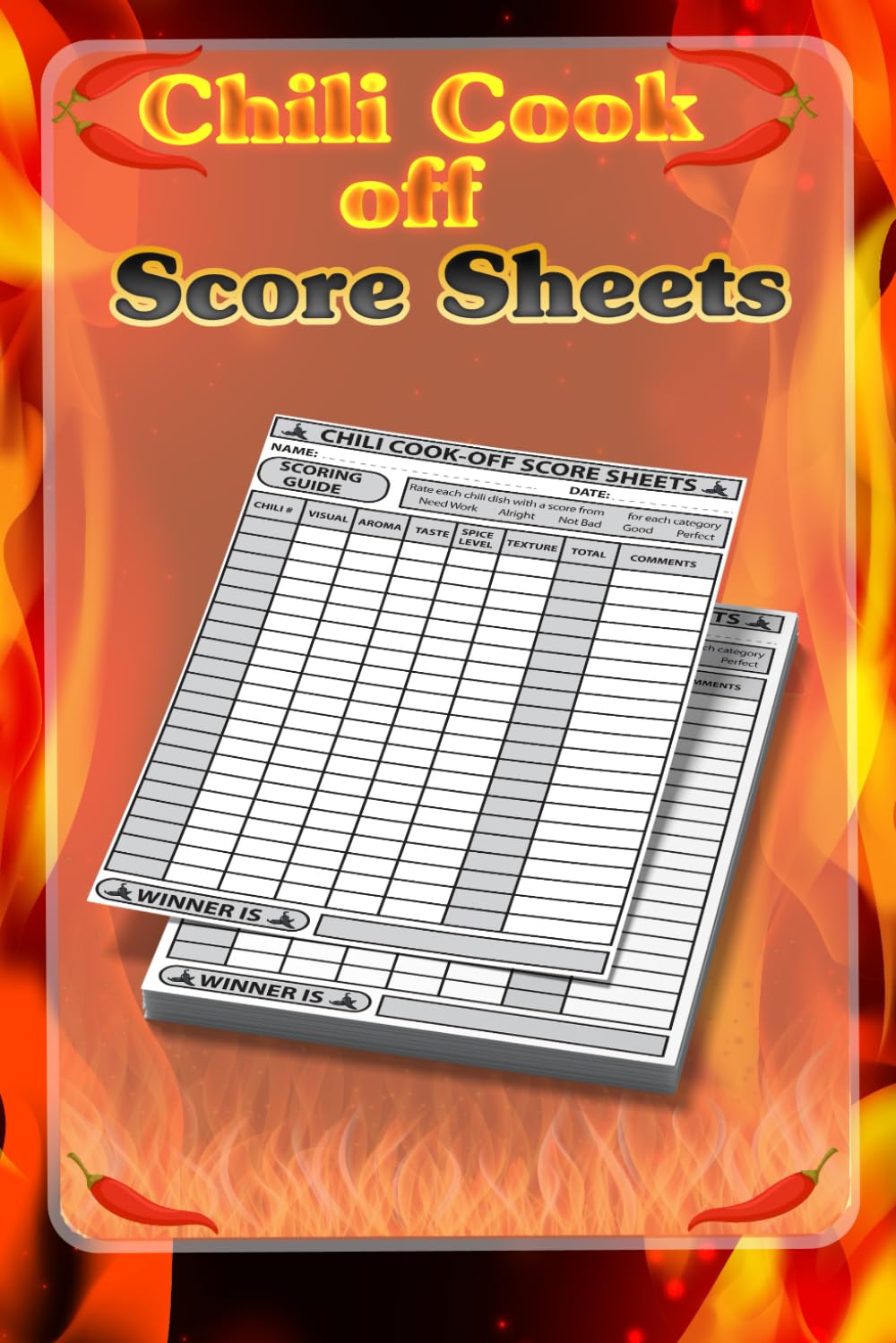 Chili Cook-Off Score Sheets: Scorecard for Chili Cook Competition - 80 ...