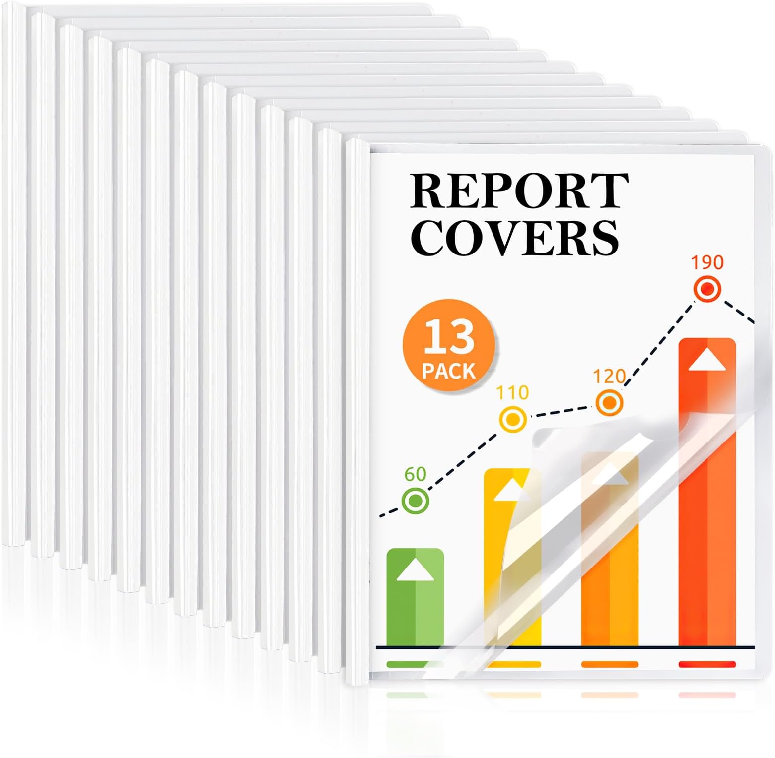 Amazon.com : 13 Pack Report Covers with Sliding Bar, Clear Report ...