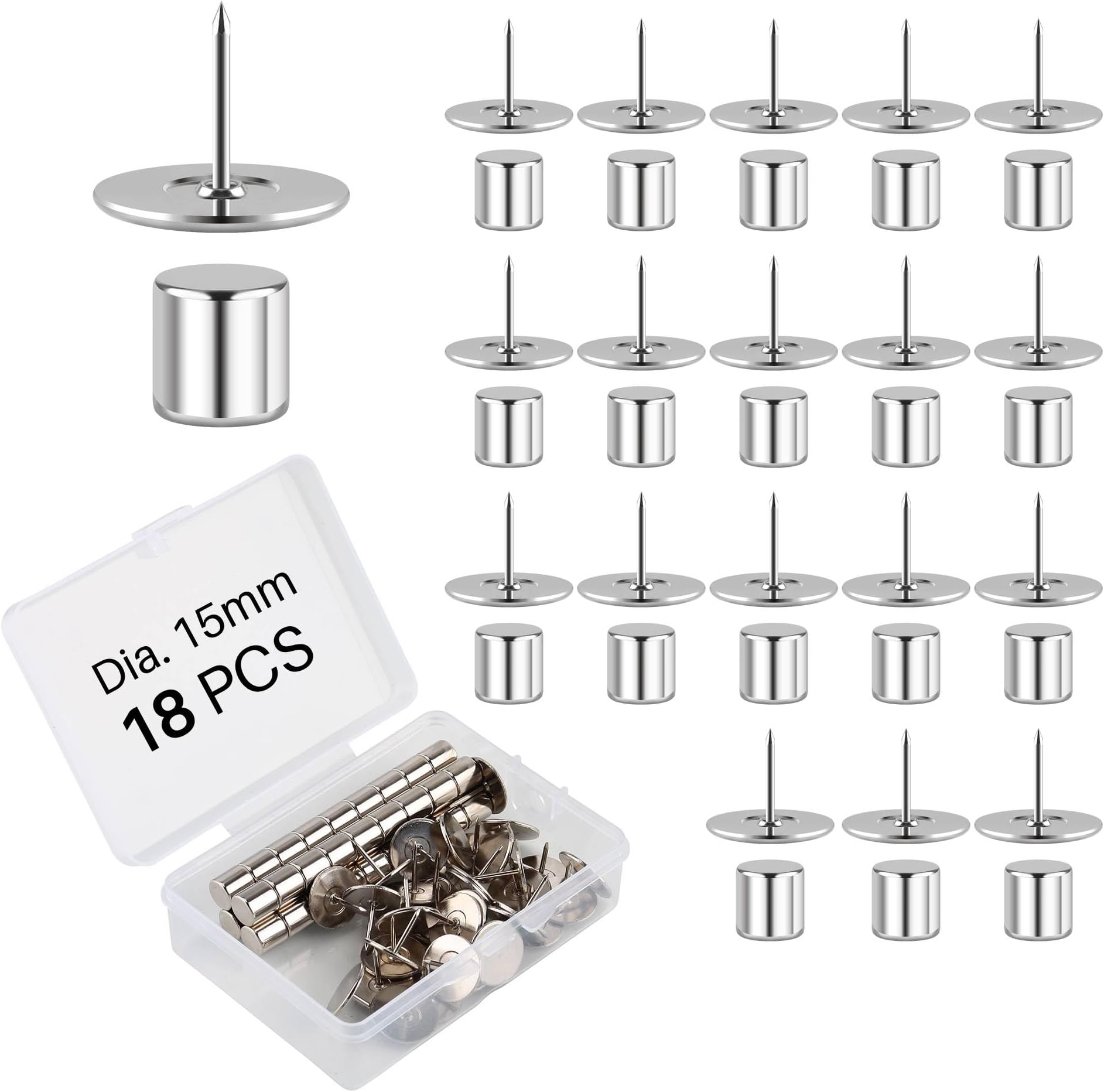 Amazon.com: 30 Pieces Magnetic Push Pins Magnetacks Magnet Thumb Tacks ...