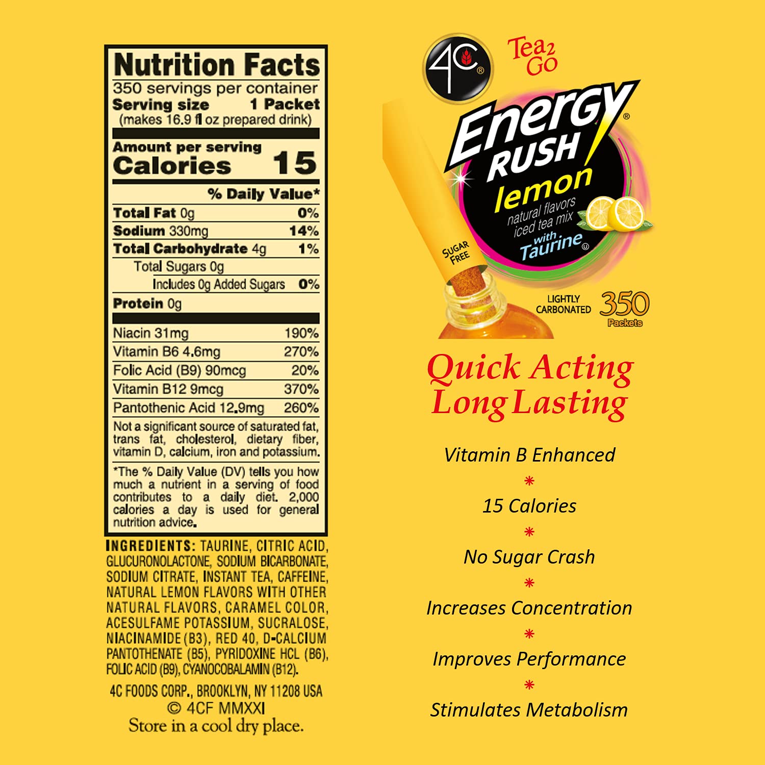 4C Energy Rush Flavored Powders Variety Pack, 40, 53% OFF