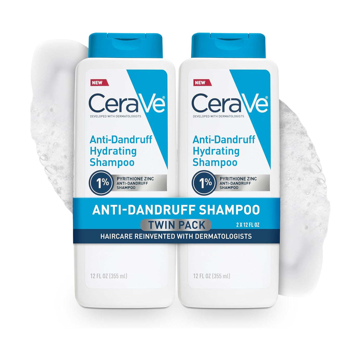Amazon.com : CeraVe Hydrating Anti Dandruff Shampoo, 1% Pyrithione Zinc ...