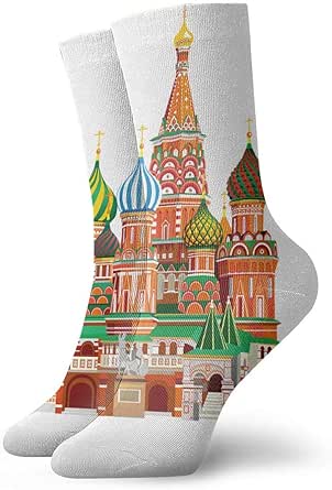 Amazon.com: Men's Color Russian Architecture Boot Socks Moisture ...