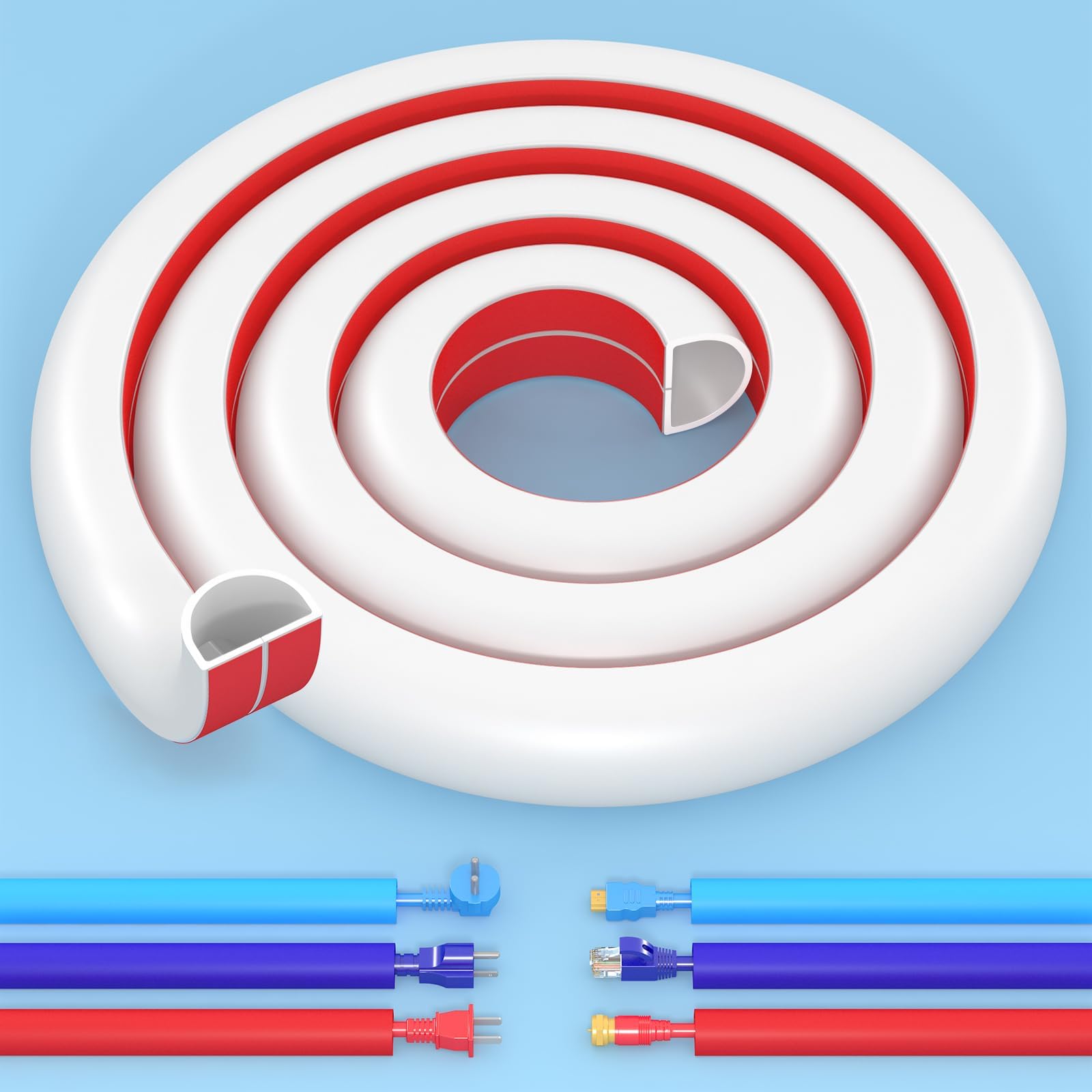 Amazon.com: UOMTFAI Wall Cord Hider 78 Inch - Self-Adhesive Wire Cover ...