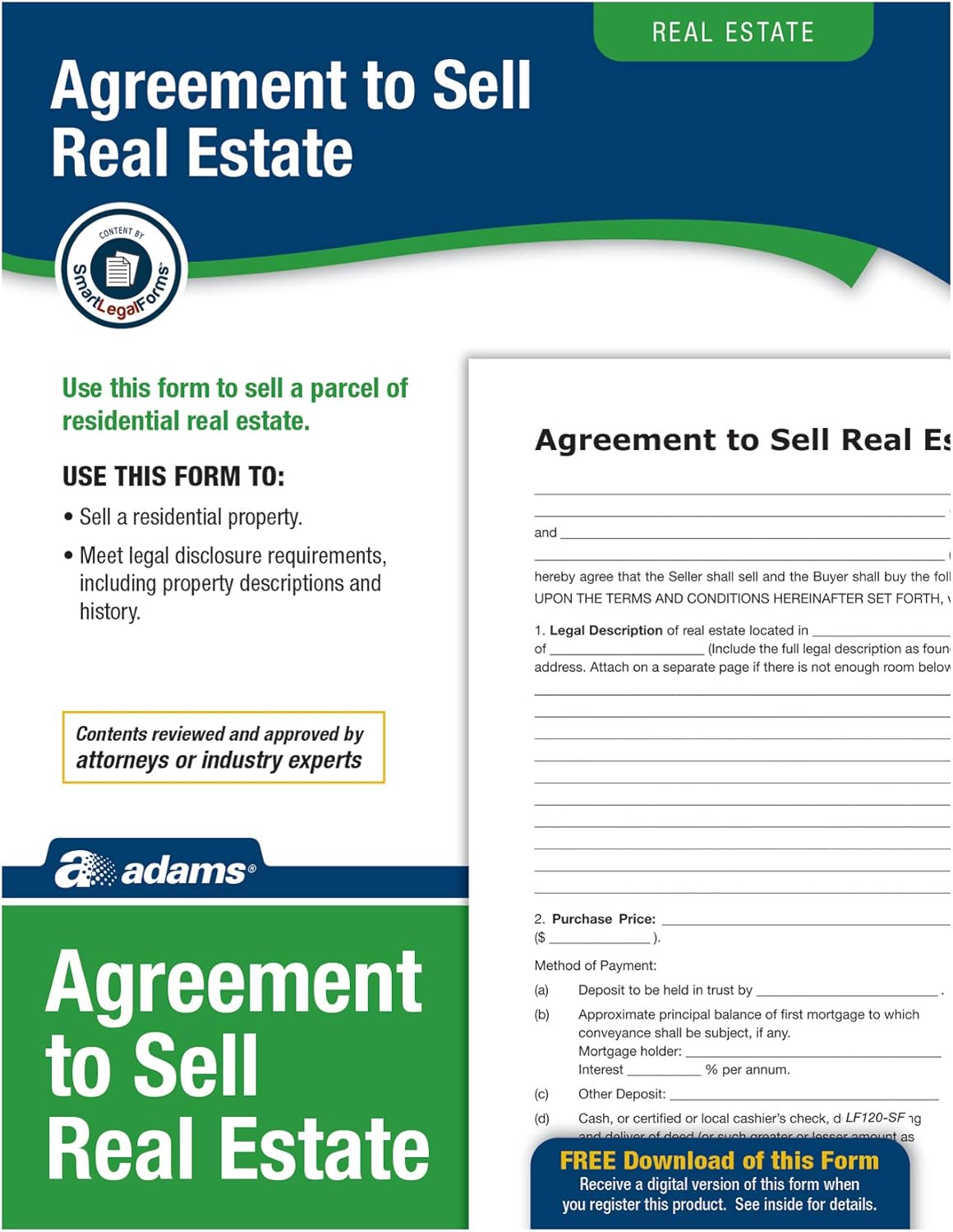 Adams Agreement to Sell Real Estate, Forms and Instructions (LF120 ...