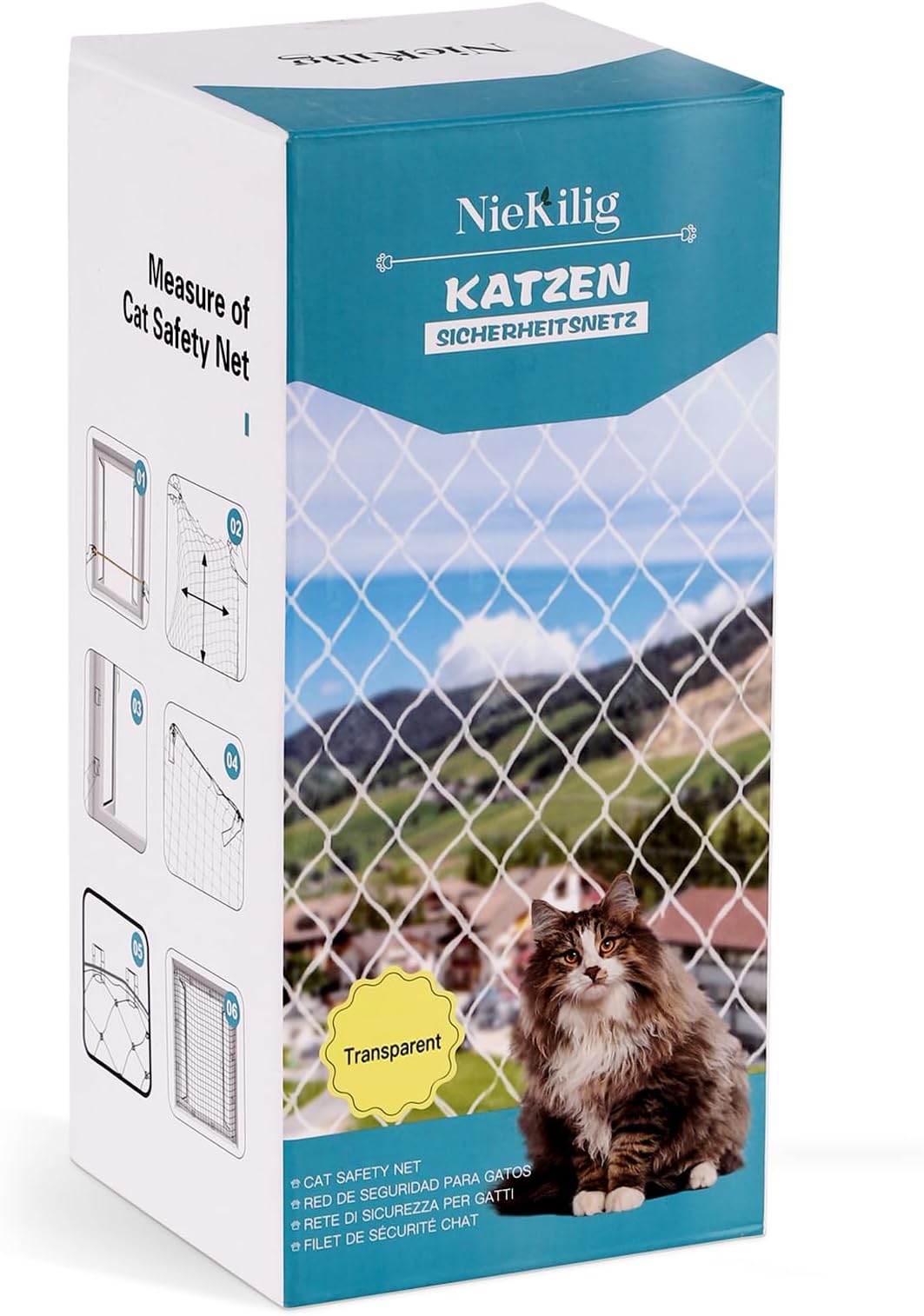 NieKilig Cat Net for Balcony, 6 x 3 m Cat Grid Window No Drilling ...