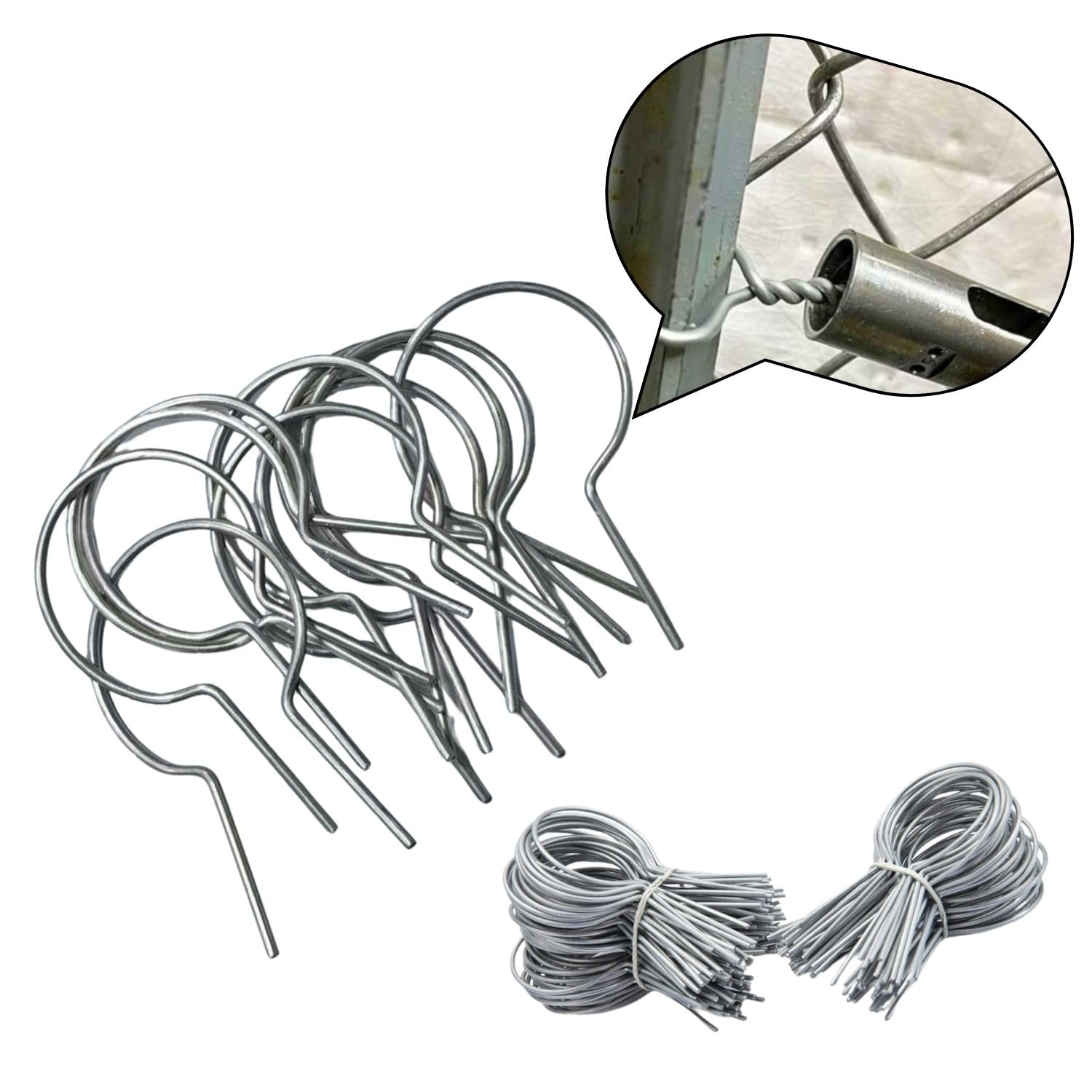 Amazon.com: 1 5/8" Chain Link Fence Ties 9 Gauge Galvanized Steel EZ ...