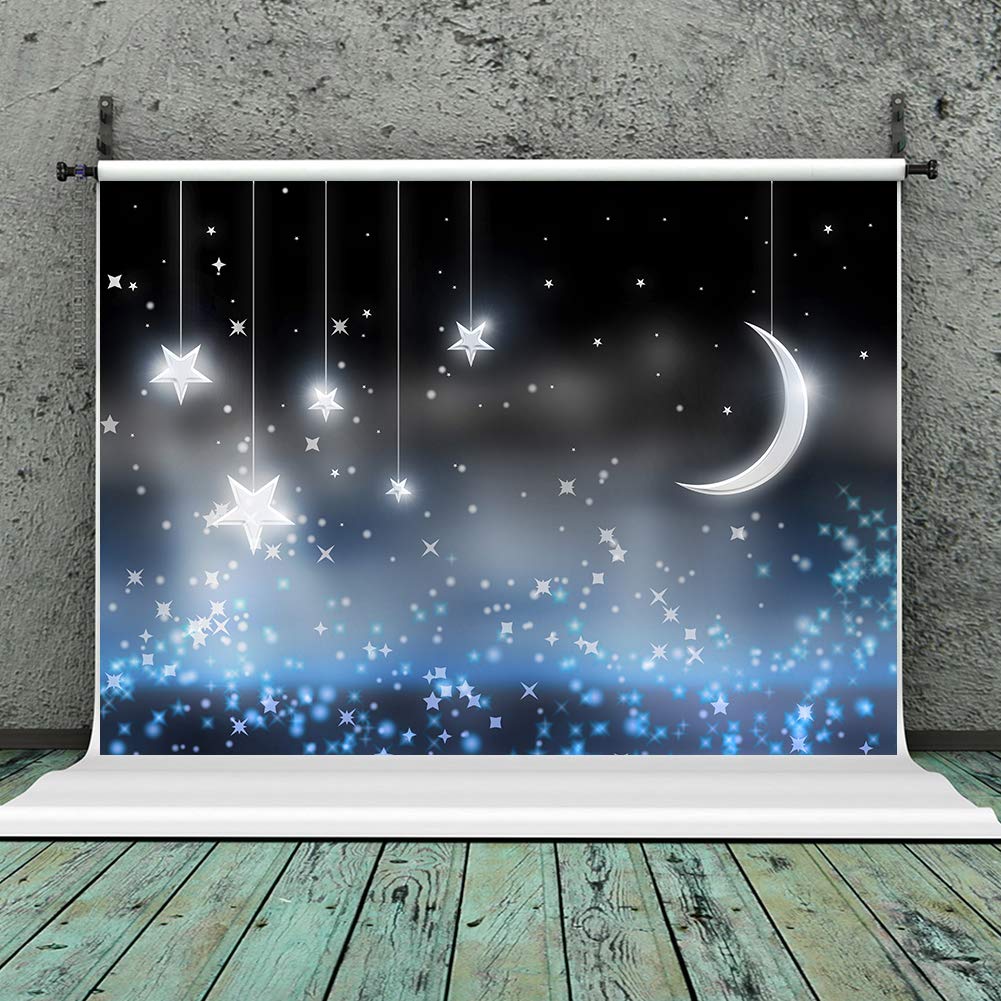 Moon Stars Backdrop for Photography 7x5ft Vinyl Moon Twinkle Little ...