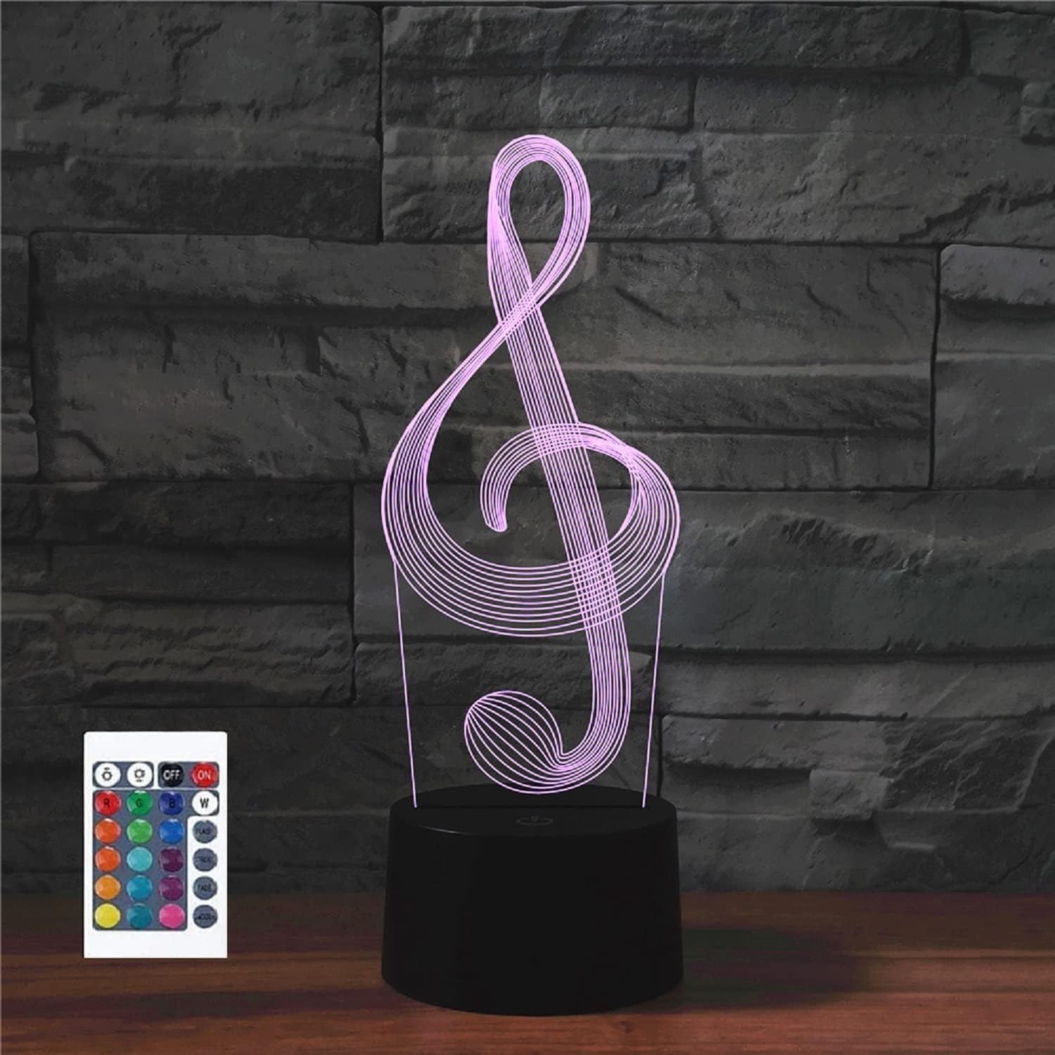 SUPERRUIDALONG 3D Music Notation Remote Control 16 Color Night Lights ...