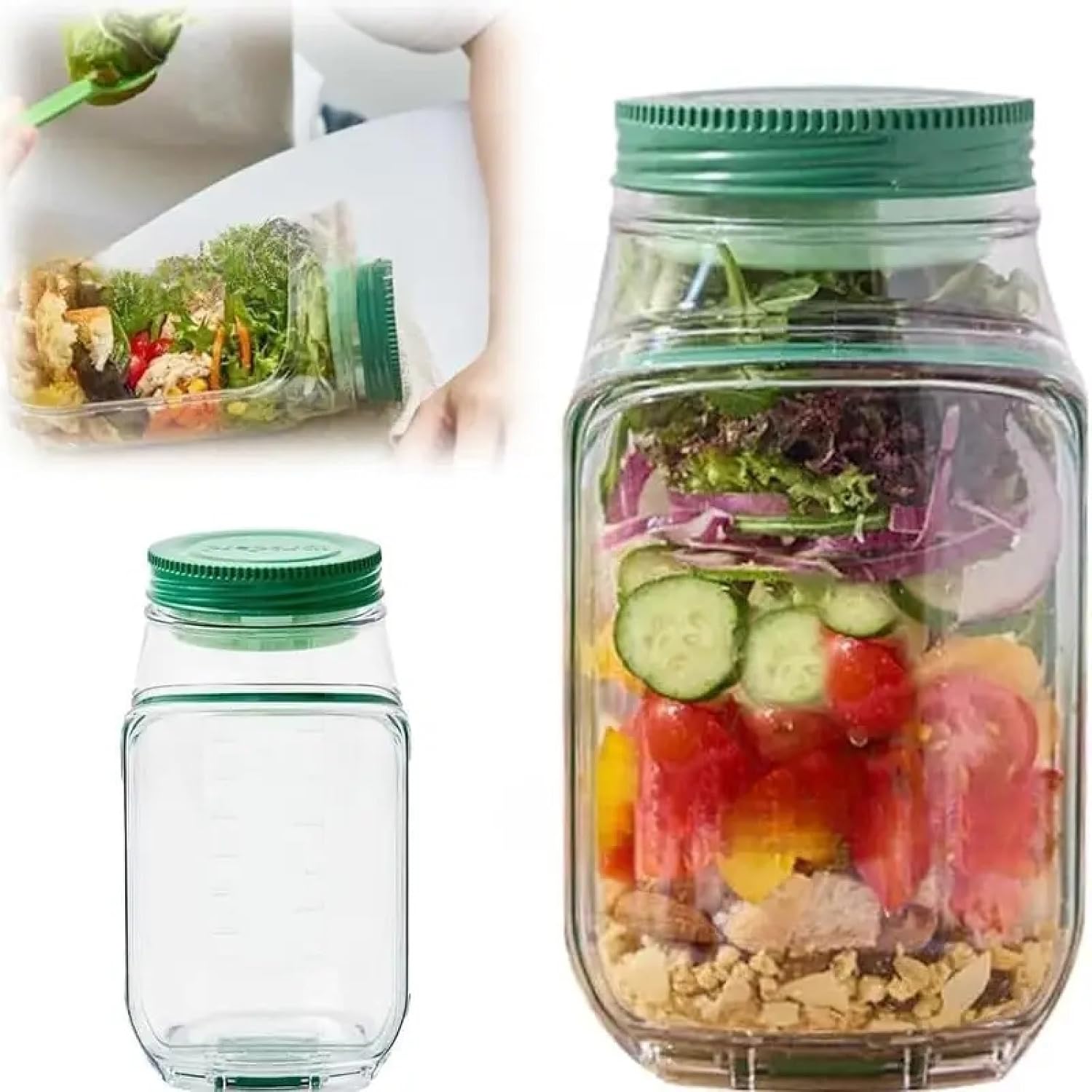Amazon.com: The Original Salad Pod Jar Side Open, Portable Salad ...