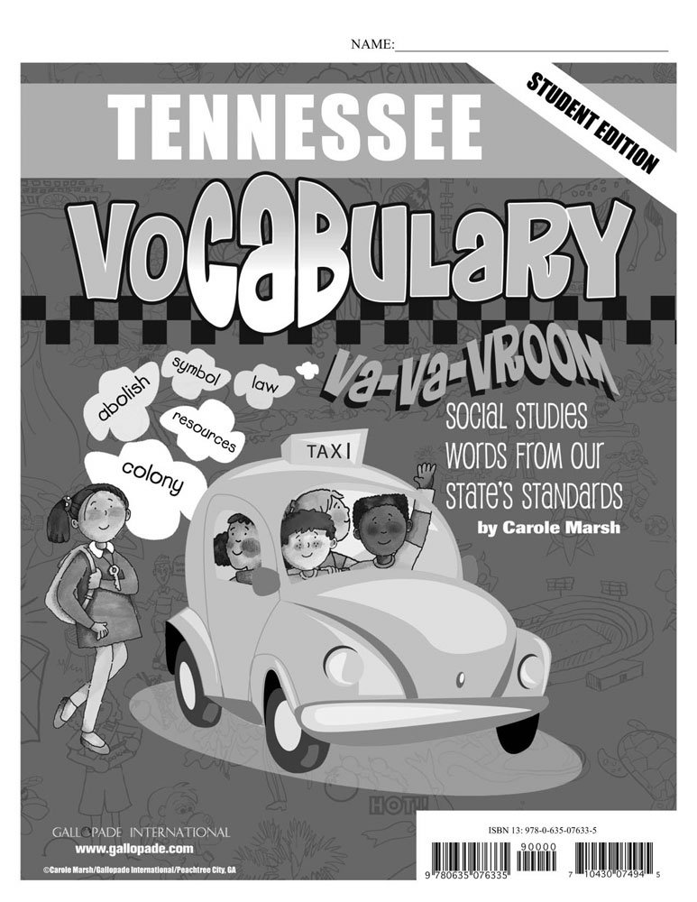 Tennessee Vocabulary: Va-Va-Vroom! Social Studies Words From Our State ...