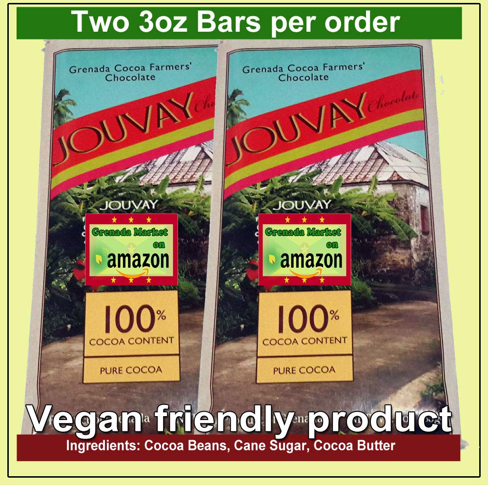 Amazon.com : Grenadian Jouvay Chocolate, 100% - 2 Bars @ 3.5 oz ea ...