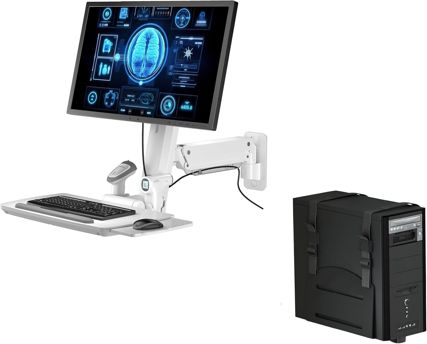 Amazon.com: MED02 Medical Wall Mount Workstation with Folding Keyboard ...